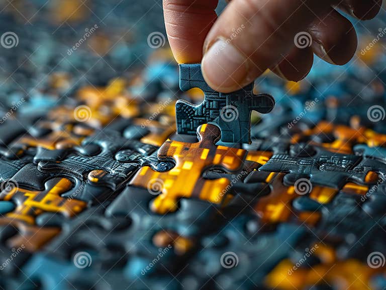 Jigsaw puzzle completion stock illustration. Illustration of peace ...