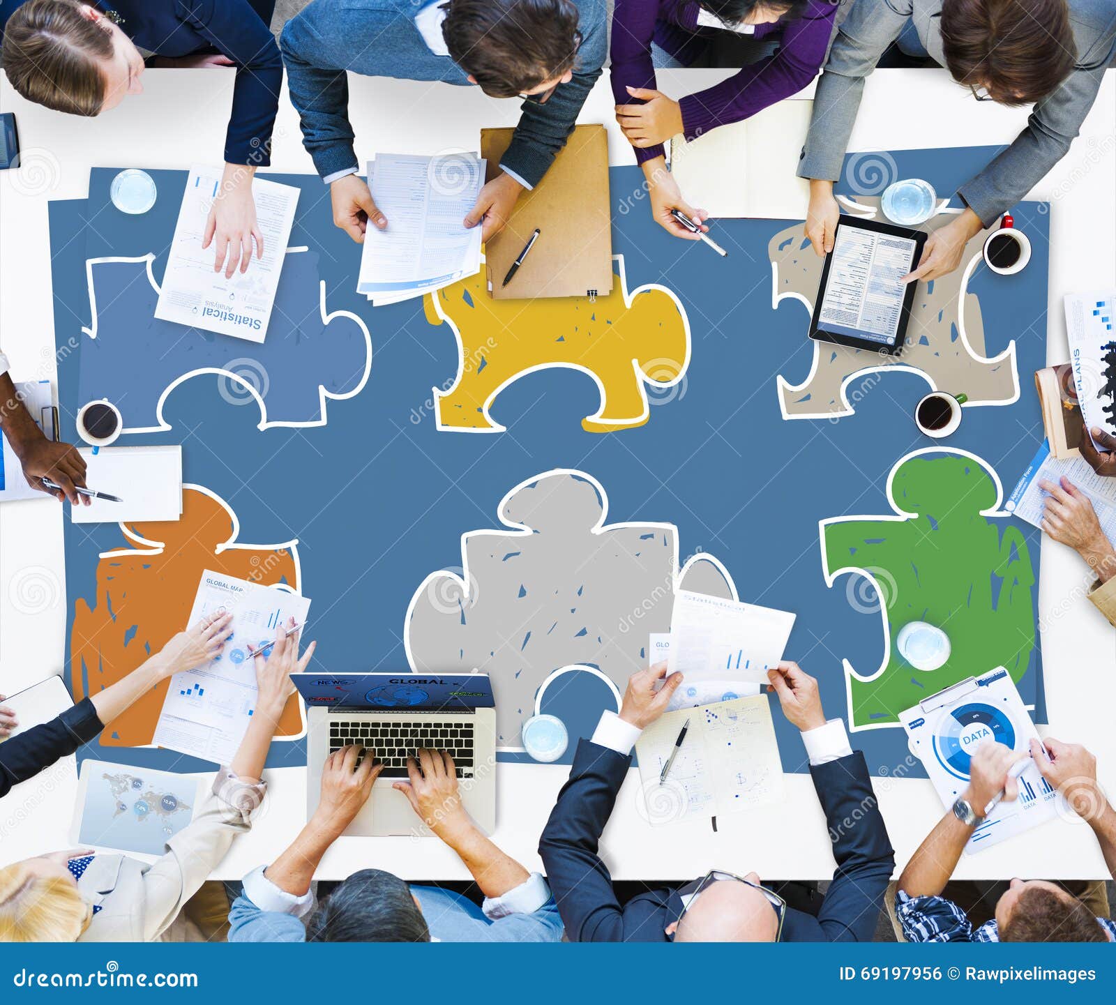 Jigsaw Puzzle Connection Corporate Team Teamwork Concept Stock Photo ...