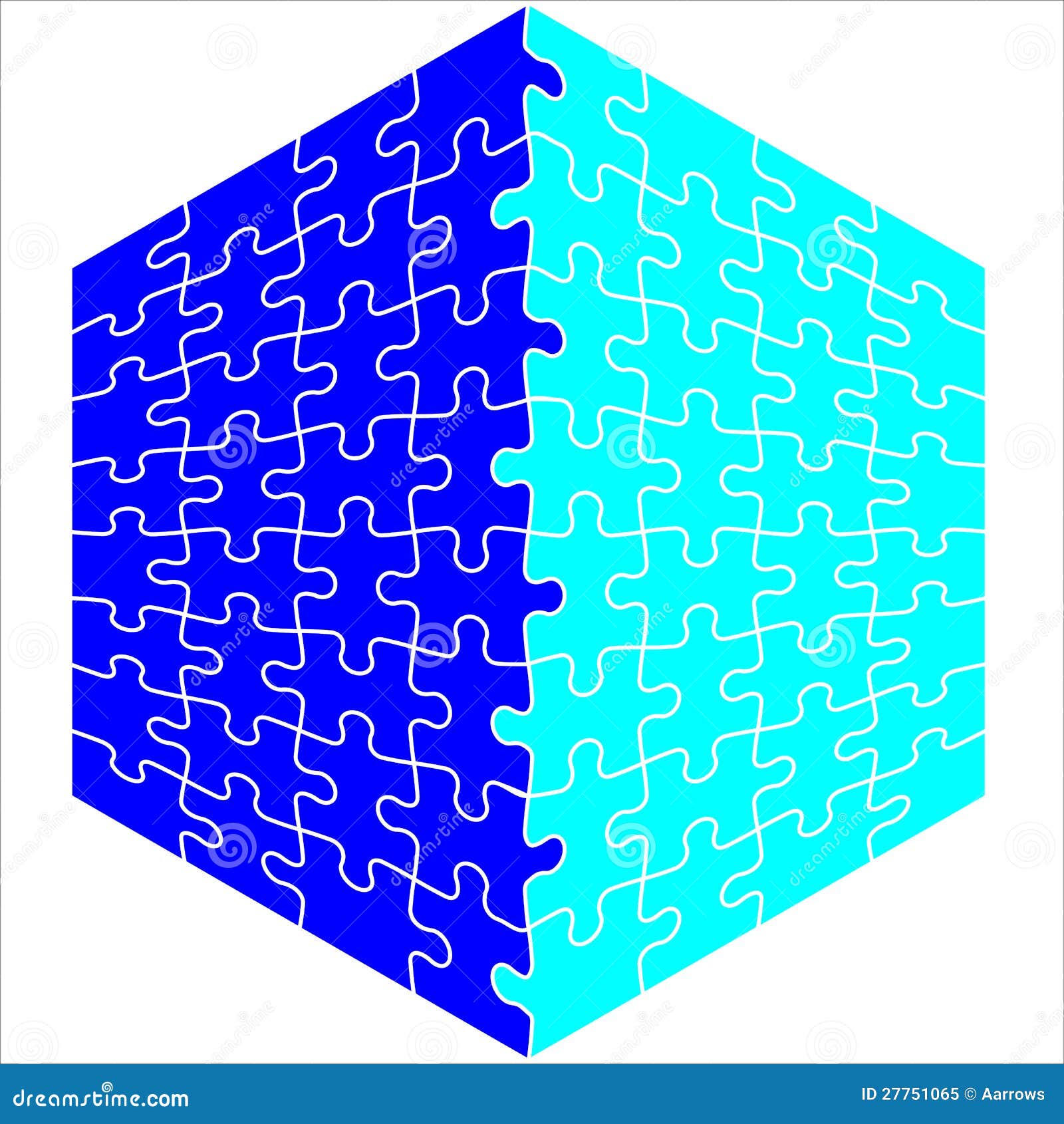 Jigsaw Puzzle cube stock vector. Illustration of square - 27751065
