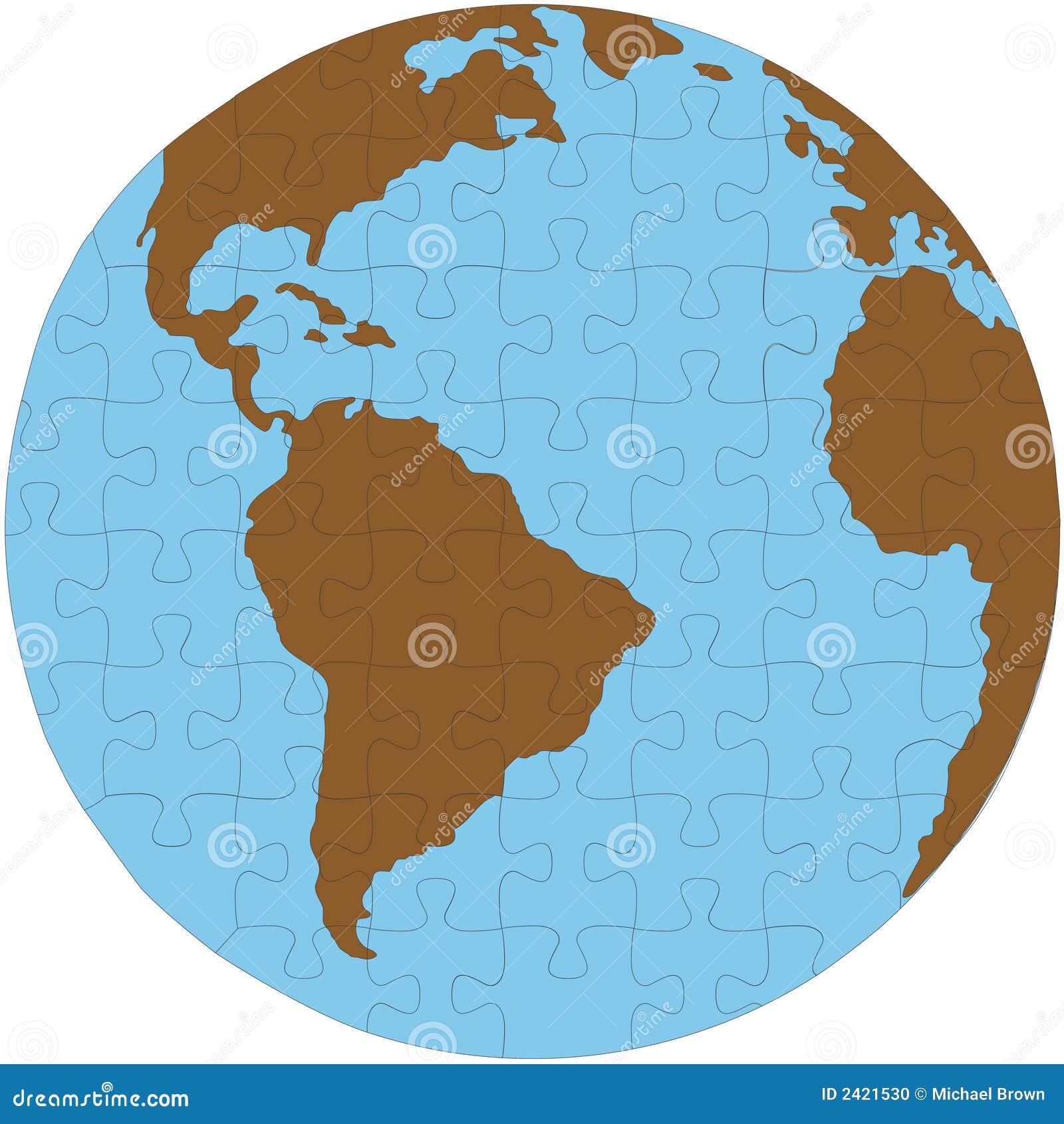 Jigsaw Puzzle Earth Globe stock vector. Illustration of continents ...