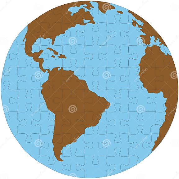 Jigsaw Puzzle Earth Globe stock vector. Illustration of continents ...