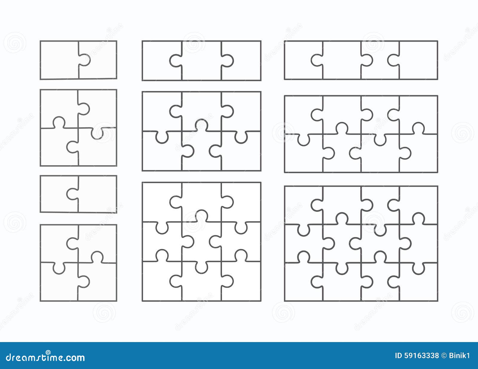 Jigsaw Puzzle Flat Blank Templates Set Stock Illustration ... Jigsaw Puzzle Flat Blank Templates Set Stock Illustration ...