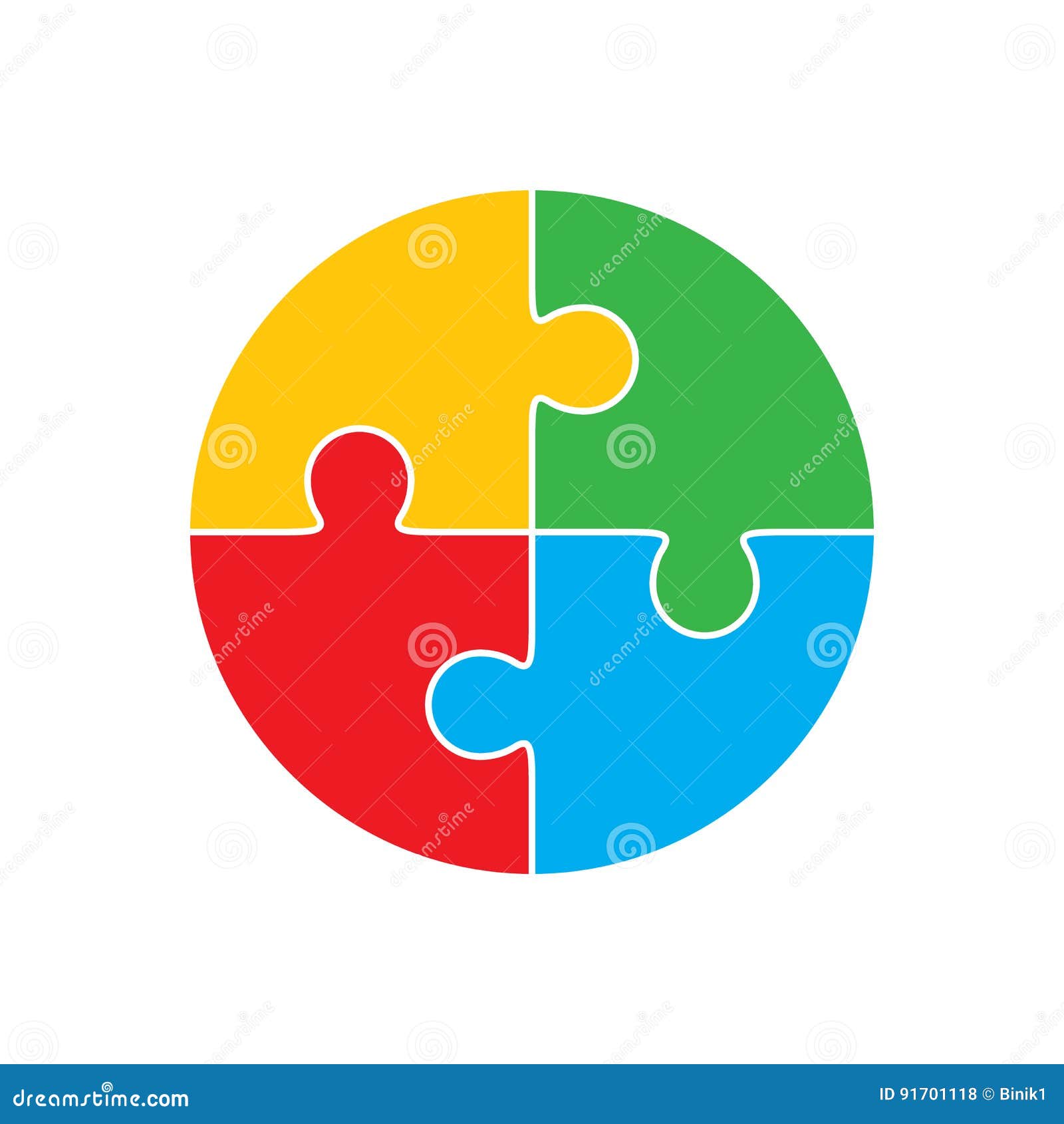 Jigsaw Puzzle in the Form of Circle. Stock Vector - Illustration of ...