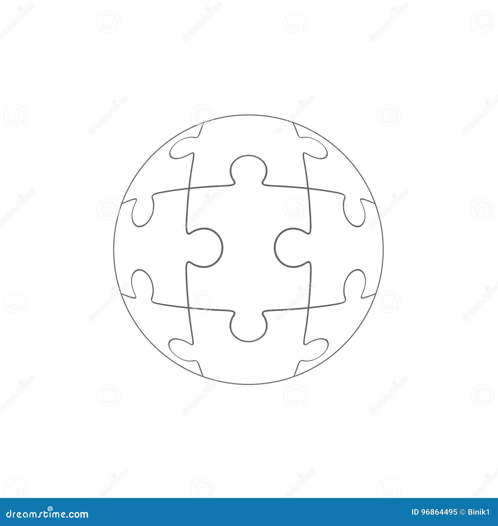 Jigsaw Puzzle in the Form of a Circle. Vector Stock Vector ...