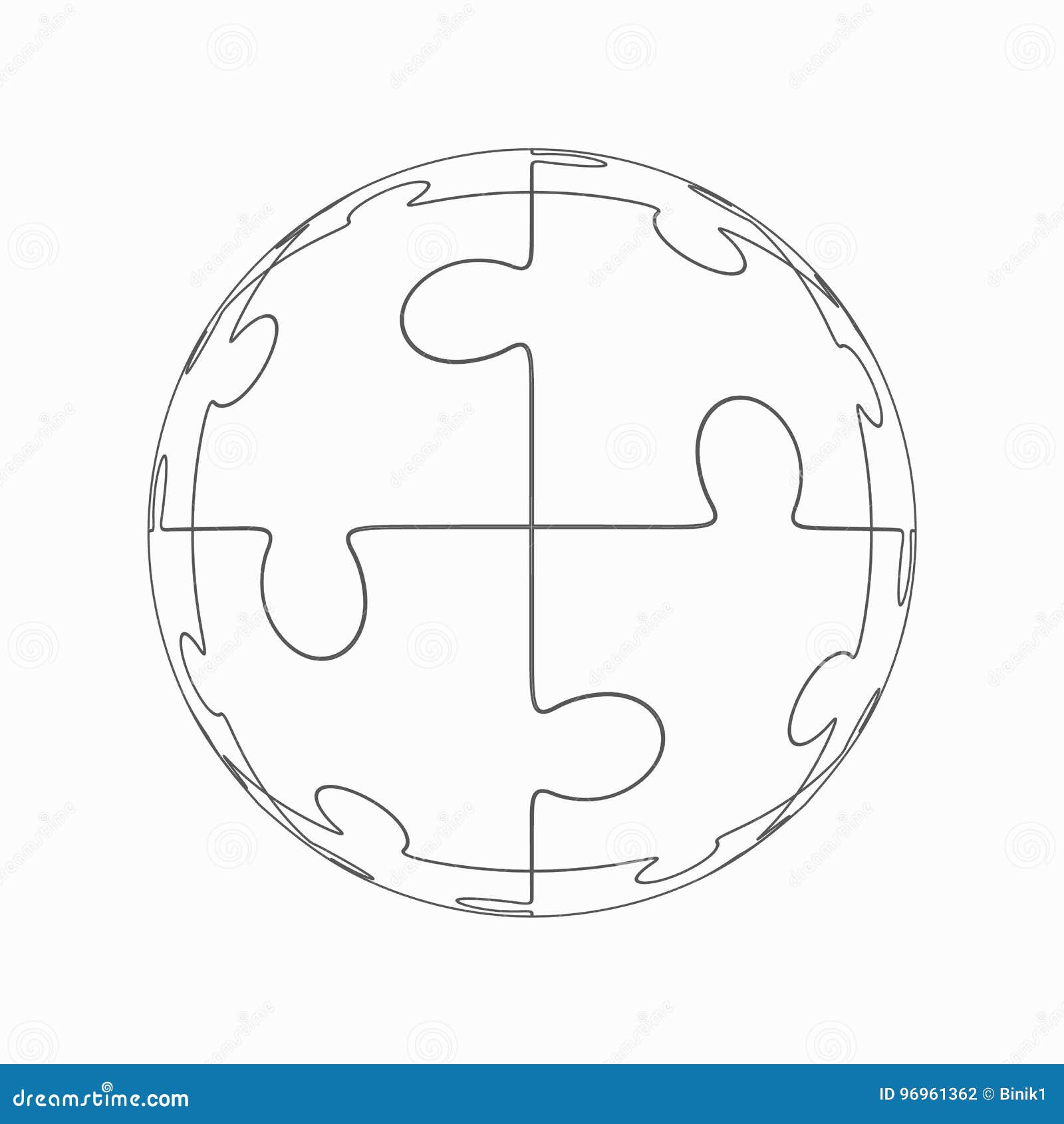 Jigsaw Puzzle in the Form of a Circle. Vector Stock Vector ...