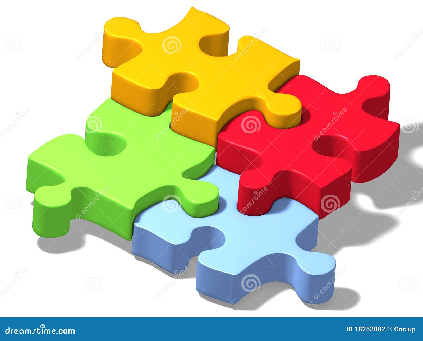 Jigsaw puzzle four color stock illustration. Illustration of connection ...