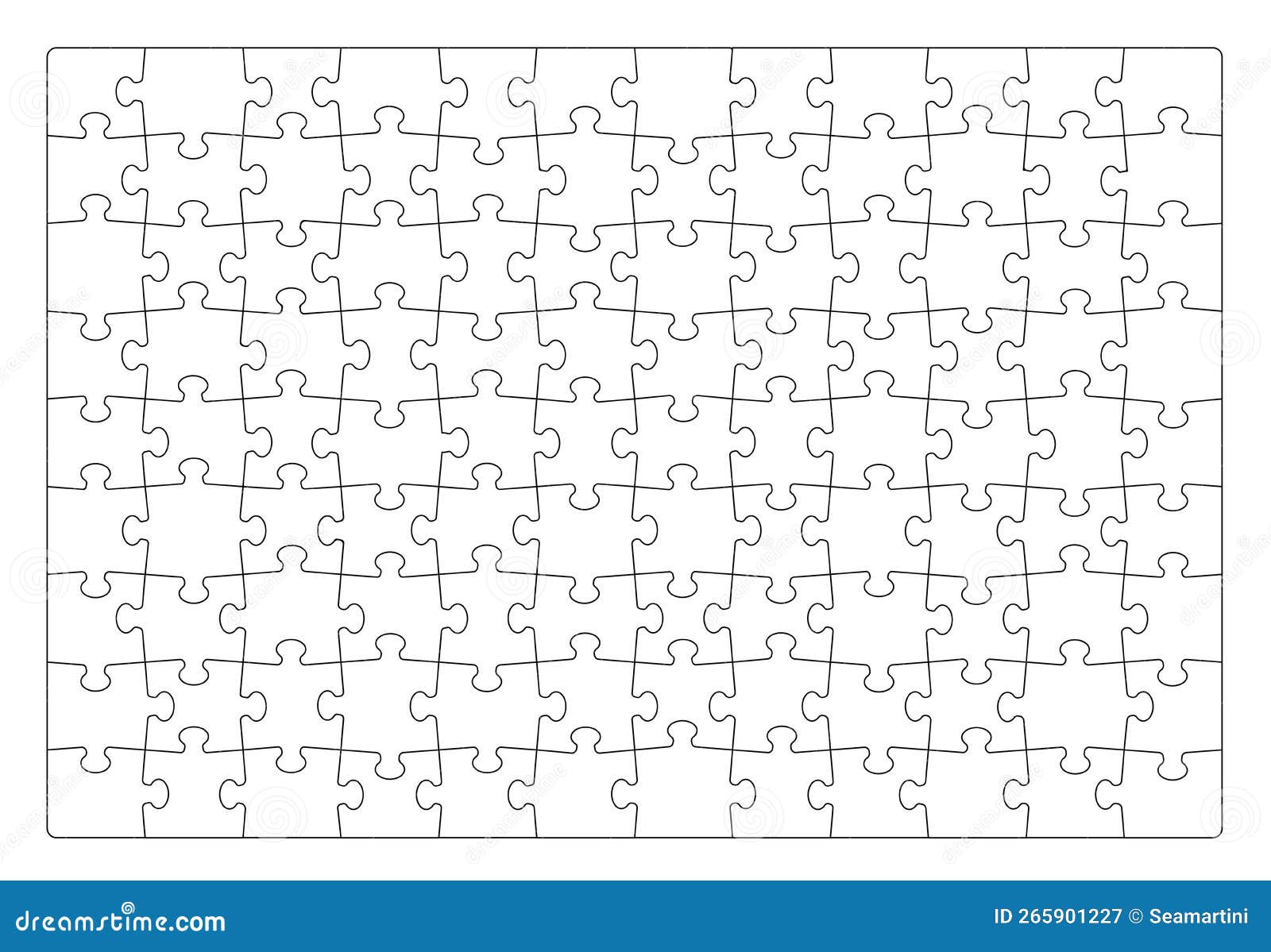 Jigsaw Puzzle Game or Quiz Blank Grid Template Stock Vector ...