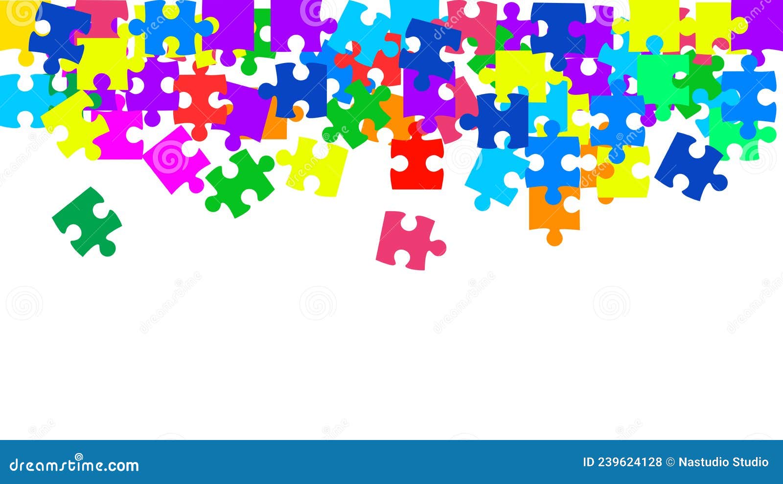 Jigsaw Puzzle Game. Scattered Puzzle Pieces Scattered on White ... Jigsaw Puzzle Game. Scattered Puzzle Pieces Scattered on White ...