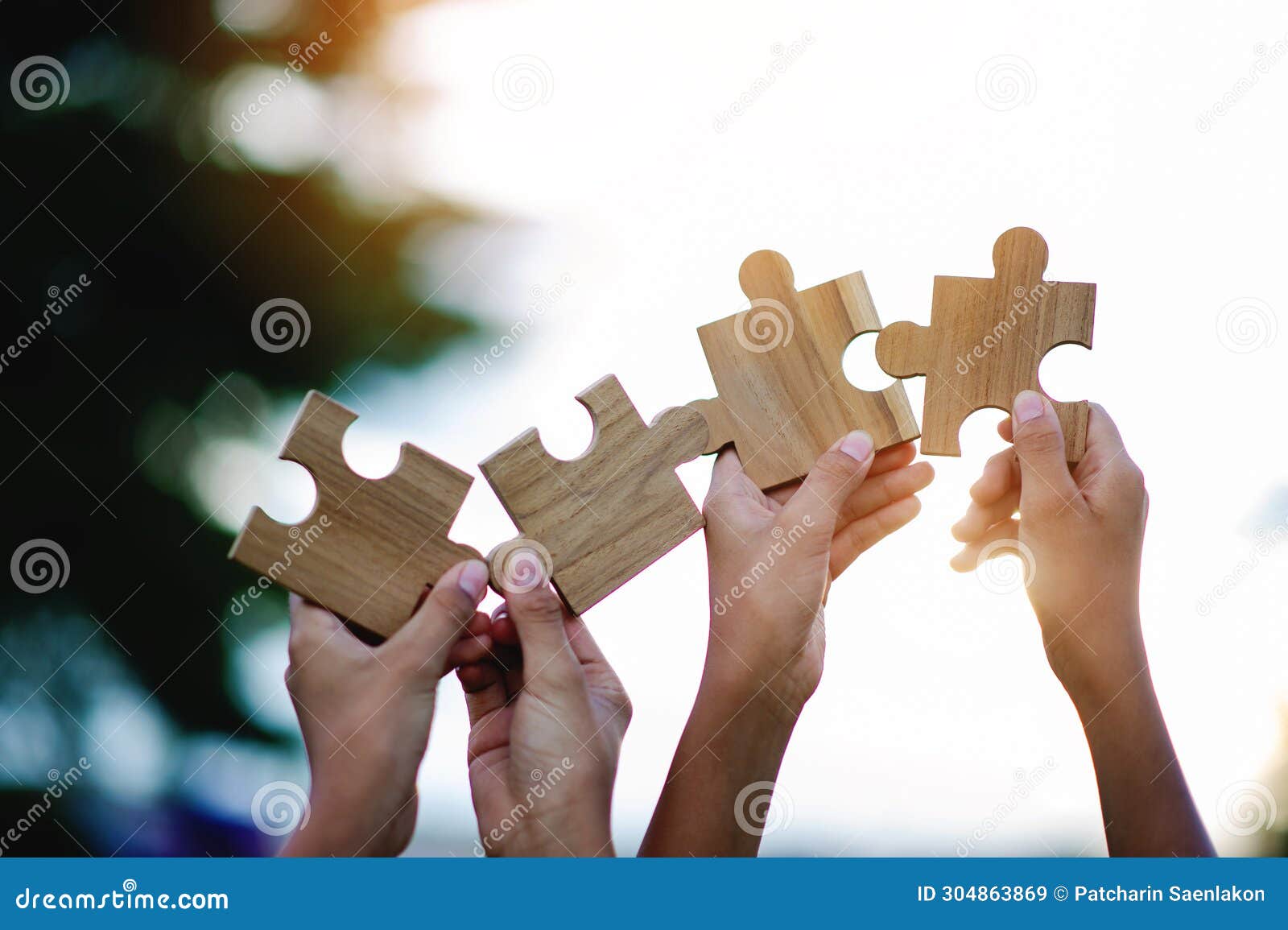 Puzzle of Great Group Cooperation, Unity and Happy Working Together ...
