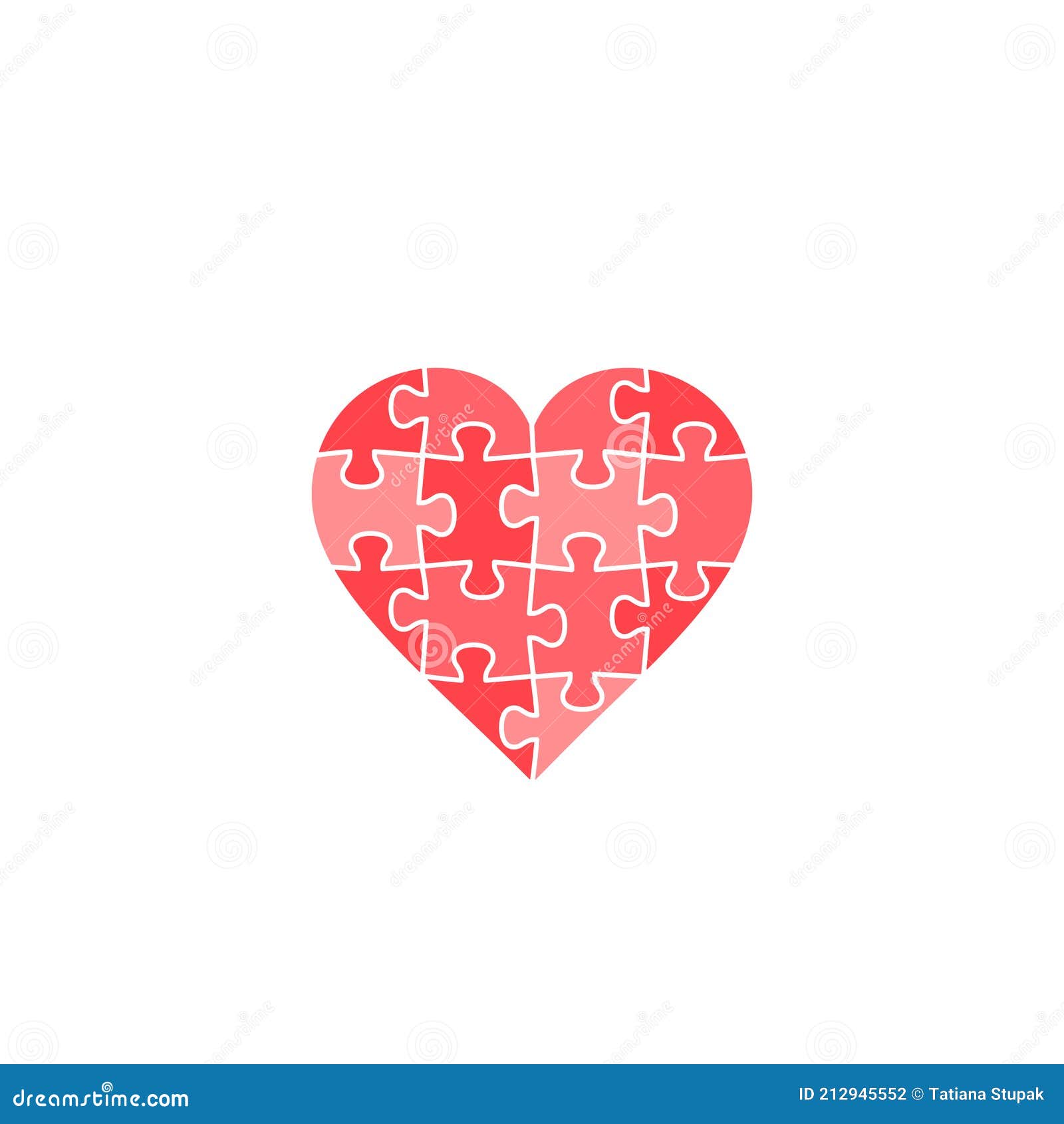 Jigsaw Puzzle Heart, Vector Isolated Red Illuatration | CartoonDealer ...