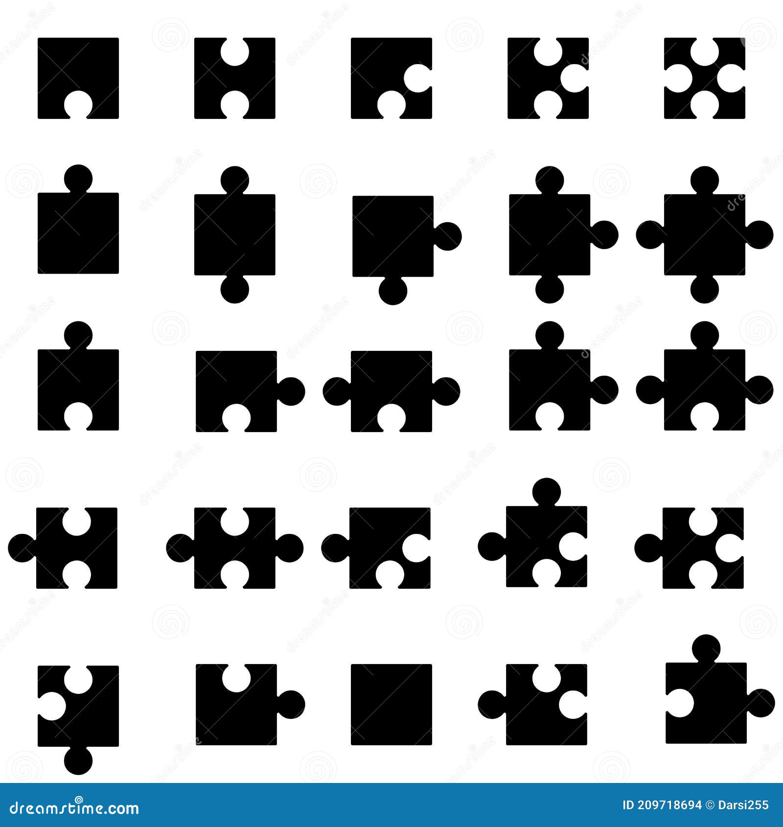 Jigsaw Puzzle Icons, All Shapes Puzzle Pieces, Black Isolated on White ... Jigsaw Puzzle Icons, All Shapes Puzzle Pieces, Black Isolated on White ...