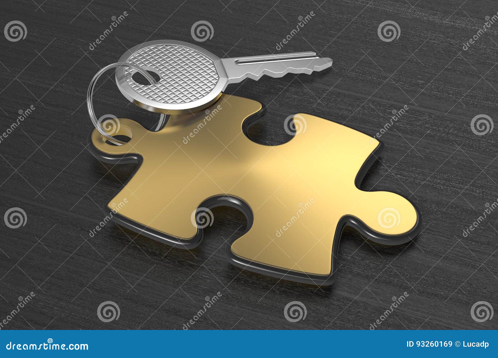 Jigsaw puzzle with a key stock illustration. Illustration of solve ...