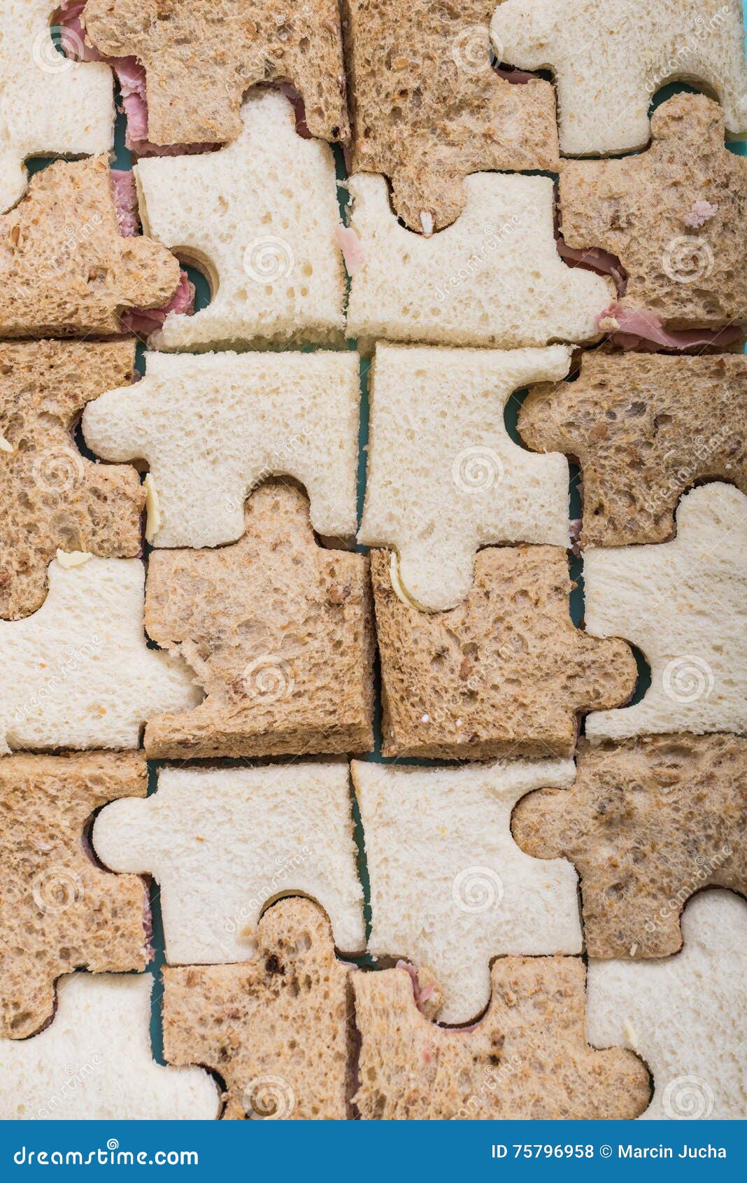 Jigsaw Puzzle Made from Bread Stock Photo - Image of toast, puzzle ...