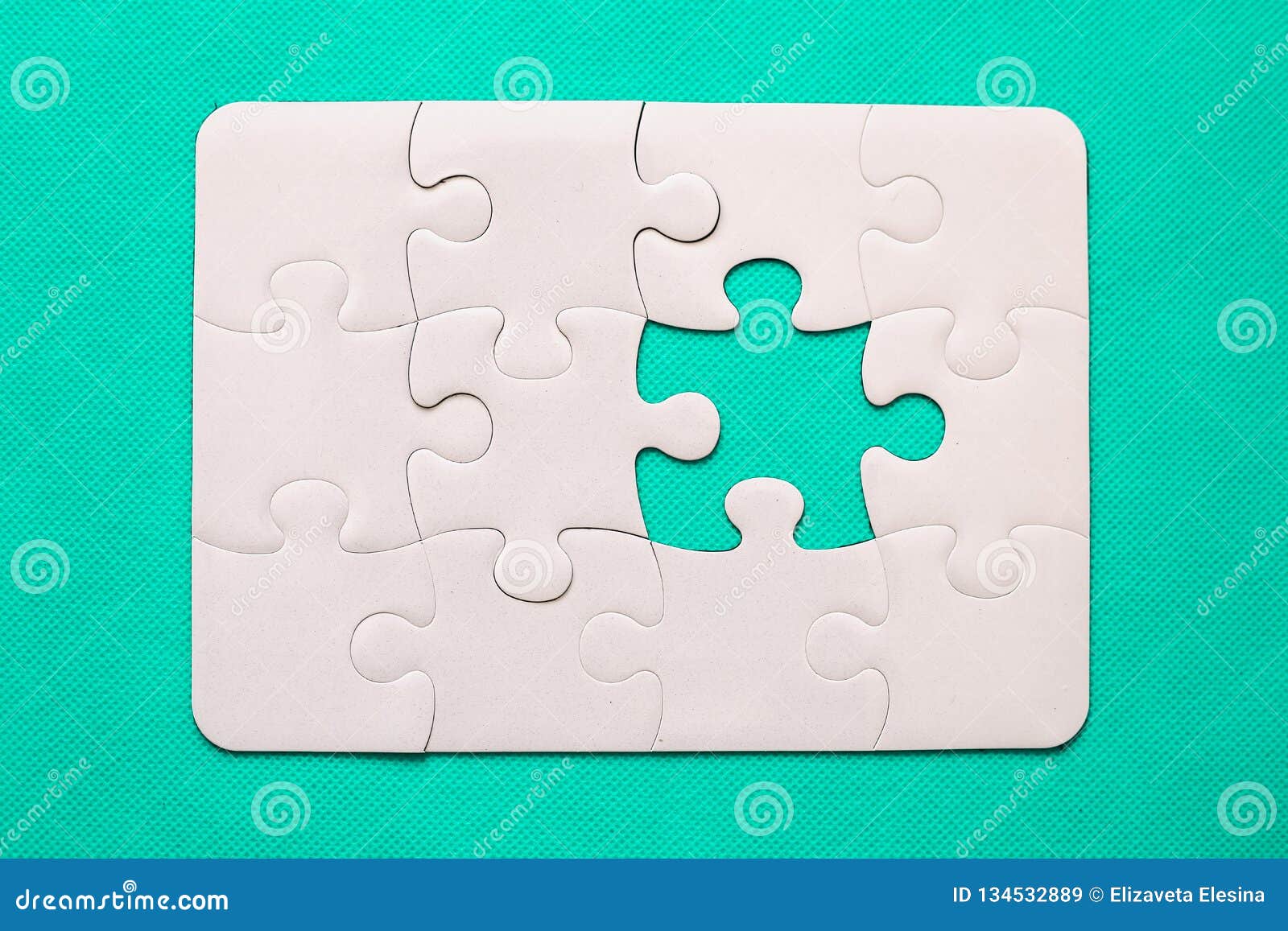 Jigsaw Puzzle with Missing Piece on Mint Background Stock Image - Image ...