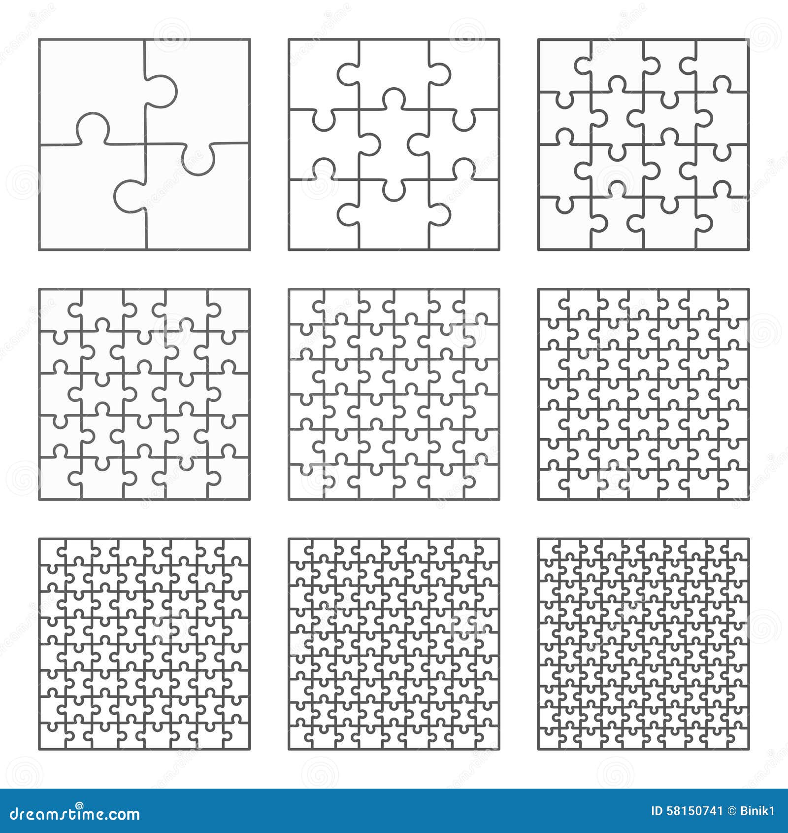 Jigsaw Puzzle Nine Vector Flat Blank Templates Set Stock Vector ... Jigsaw Puzzle Nine Vector Flat Blank Templates Set Stock Vector ...