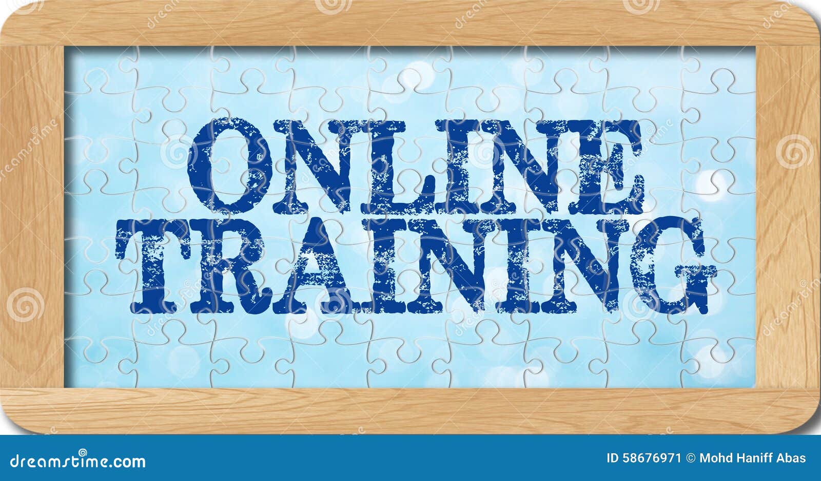 Jigsaw Puzzle of Online Training in Wooden Frame Stock Image - Image of ...