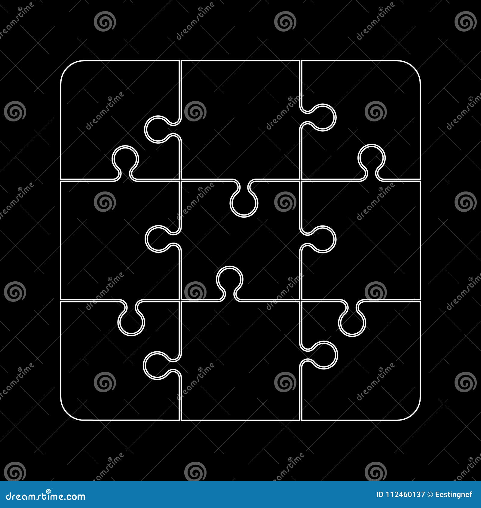 Jigsaw Puzzle.Outline Vector. Stock Vector - Illustration of challenge ...