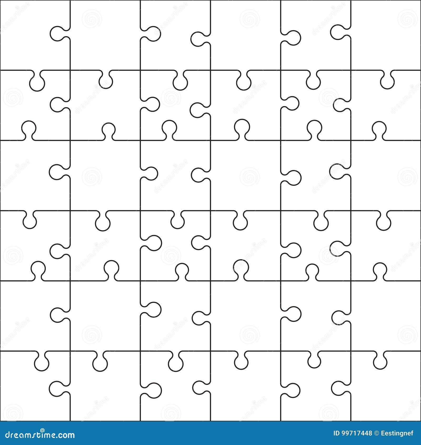 Jigsaw Puzzle.Outline Vector. Stock Vector - Illustration of challenge ...