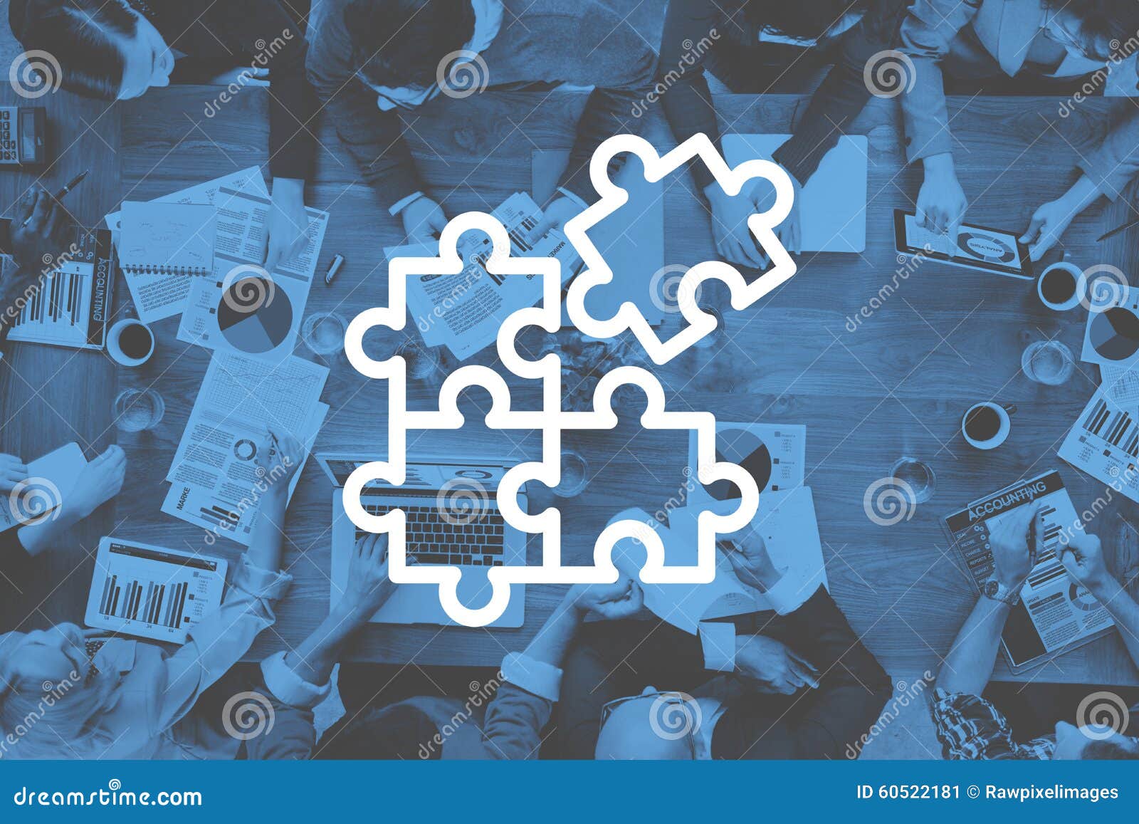 Jigsaw Puzzle Partnership Teamwork Team Concept Stock Illustration ...