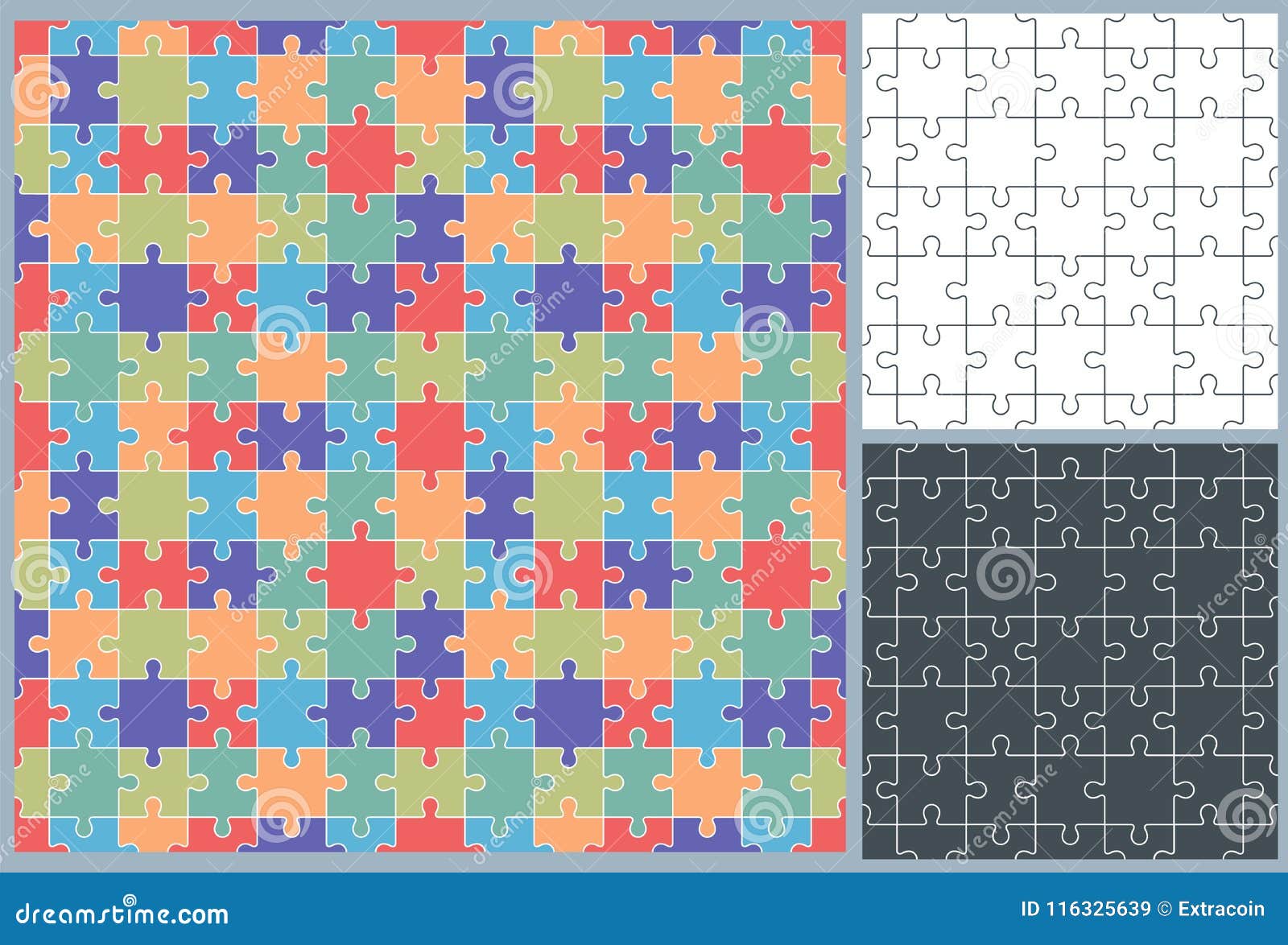 Jigsaw Puzzle pattern stock vector. Illustration of puzzle - 116325639