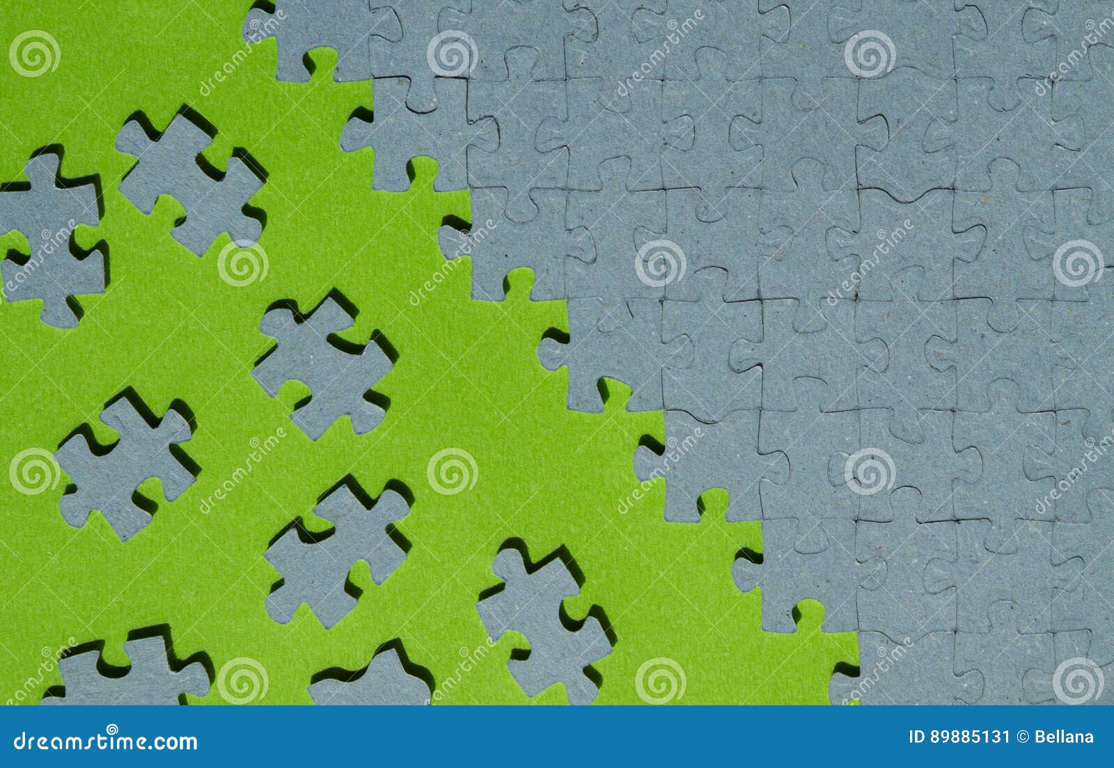 Jigsaw Puzzle Piece Cut Out on Green Background Stock Image - Image of ...