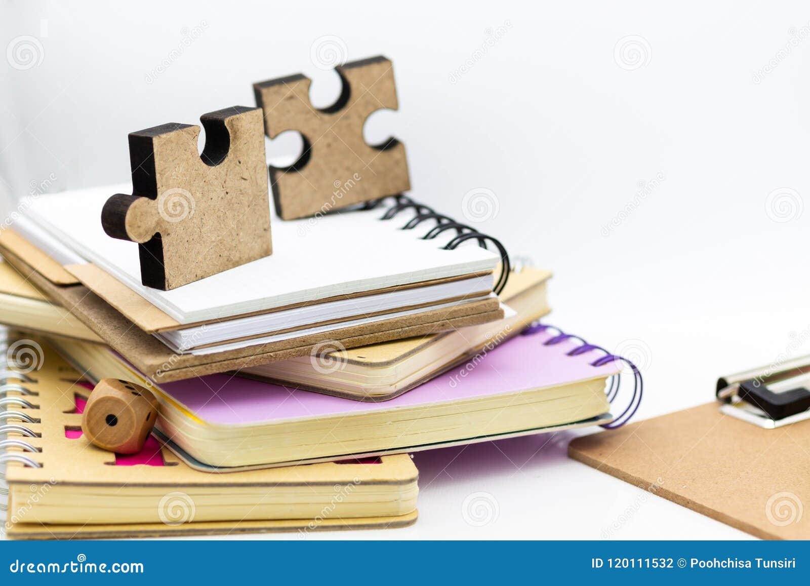 Jigsaw Puzzle Piece on the Stack of Books, Image Use for Solving ...