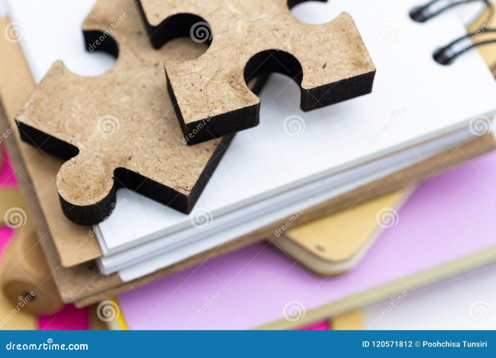 Jigsaw Puzzle Piece on the Stack of Books, Image Use for Solving ...