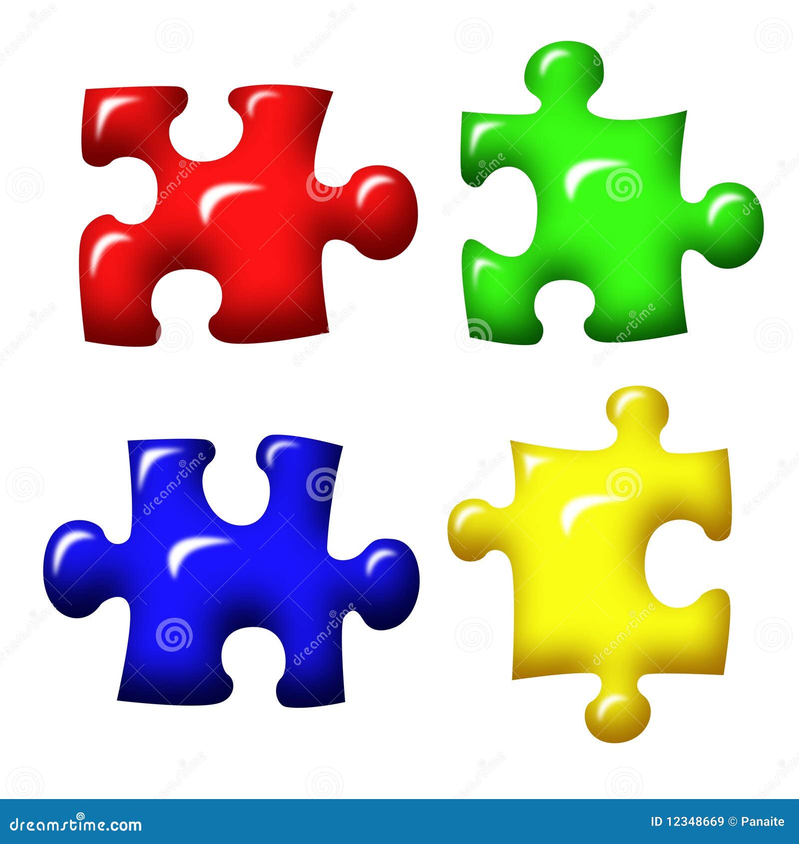 Jigsaw puzzle pieces stock illustration. Illustration of four - 12348669