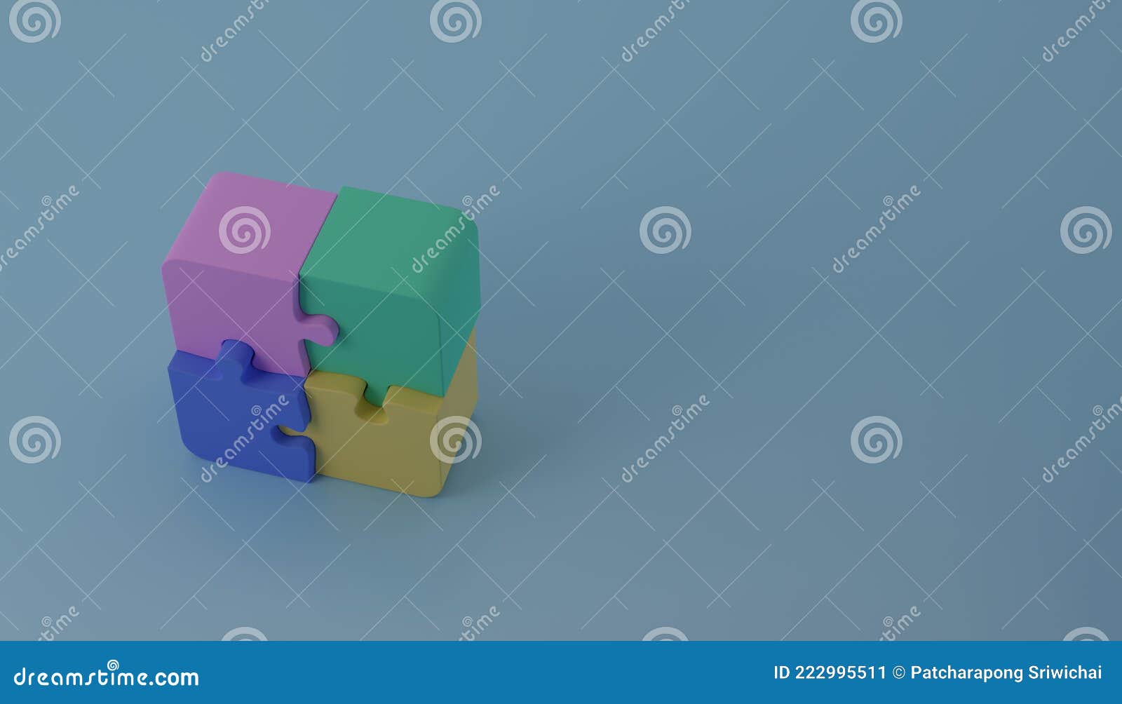 Jigsaw Puzzle Pieces As Problem Solving 3D Render Illustration Stock ...