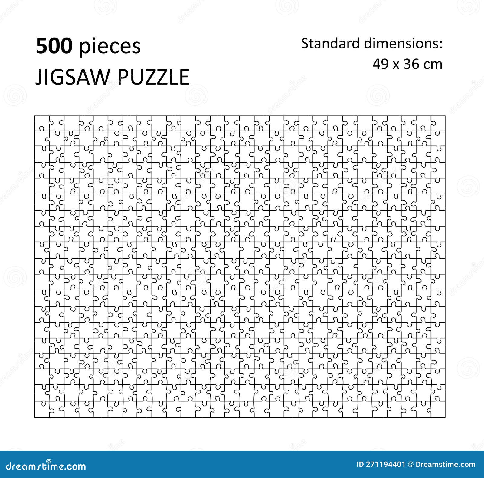 Jigsaw Puzzle 500 Pieces Blank Template Stock Vector - Illustration of ...