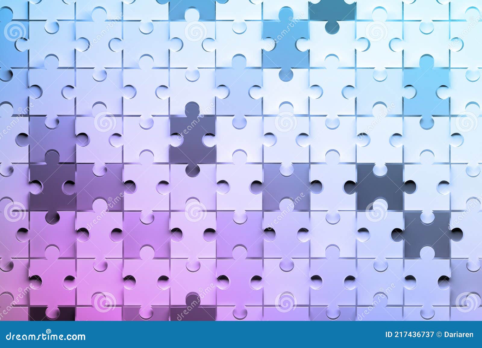 Jigsaw Puzzle Pieces Colored with Liquid Pink Blue Color Gradient Stock ...