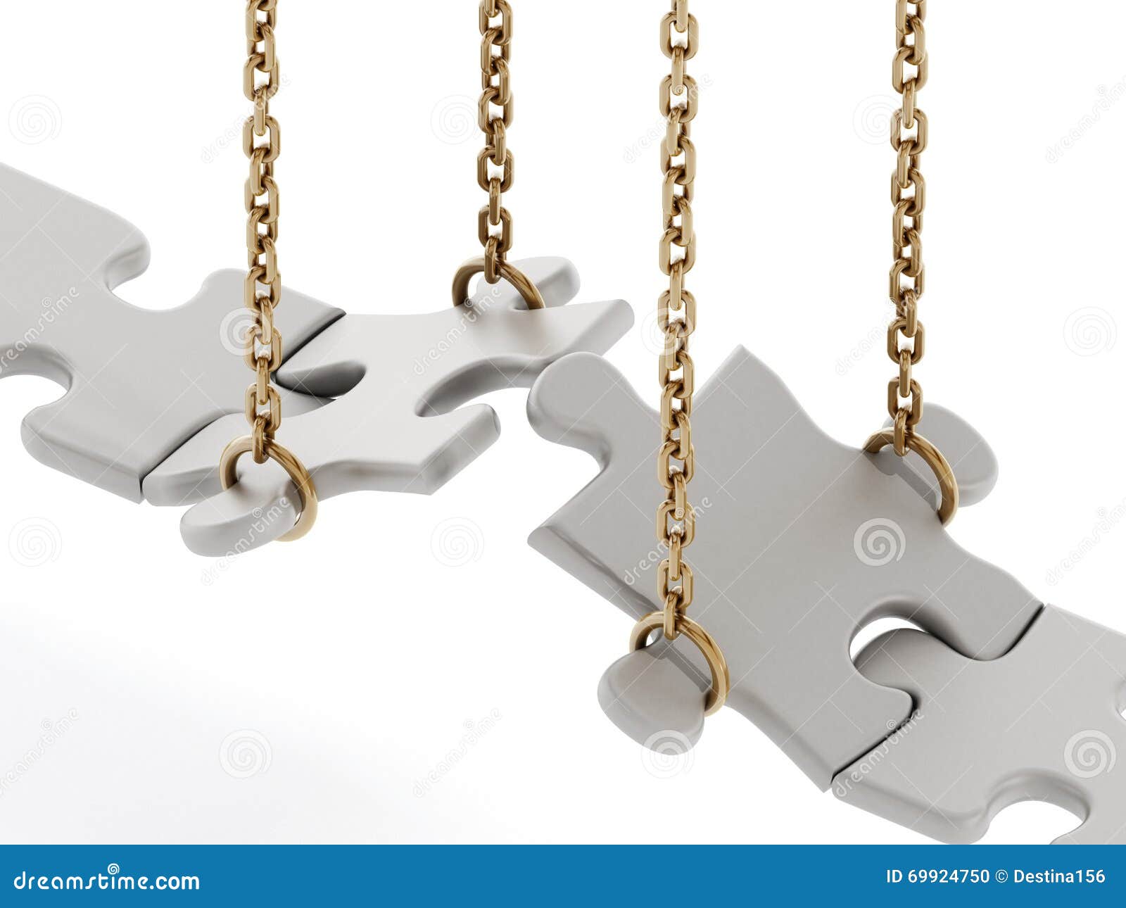 Jigsaw Puzzle Pieces Forming a Bridge Stock Illustration - Illustration ...