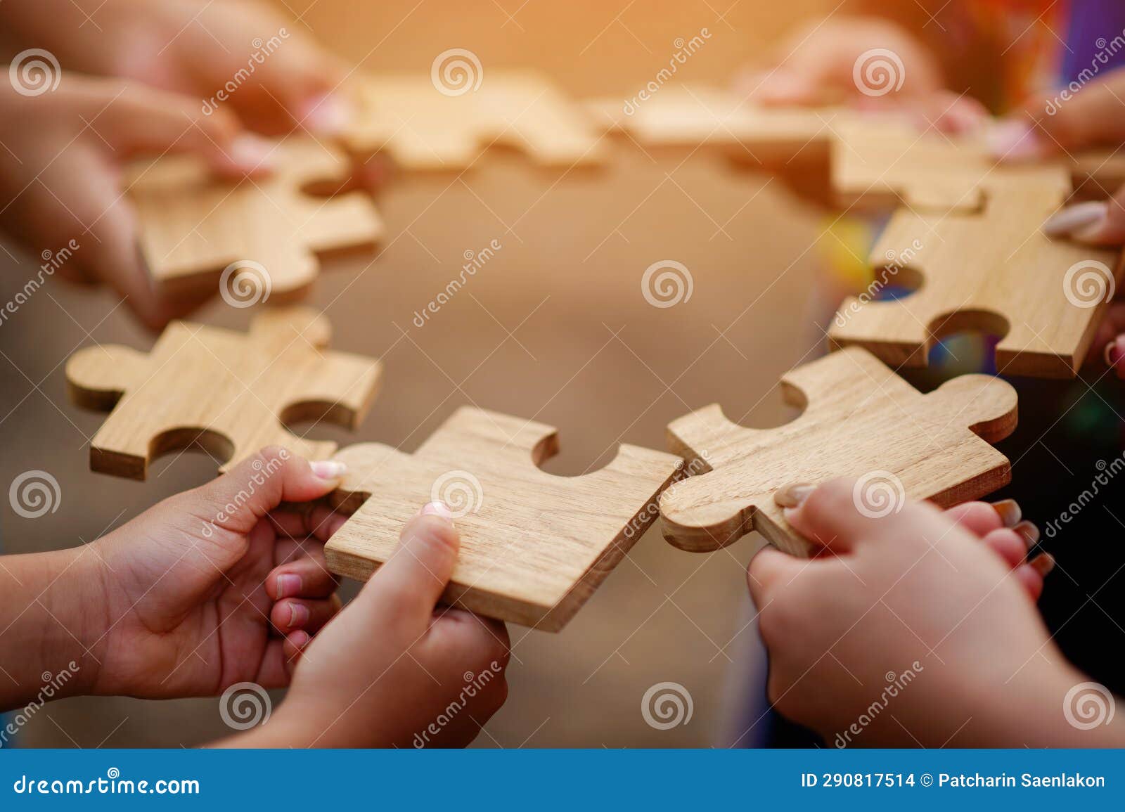 Puzzle Pieces Group Together, Unite Strength, Unity, Teamwork ...