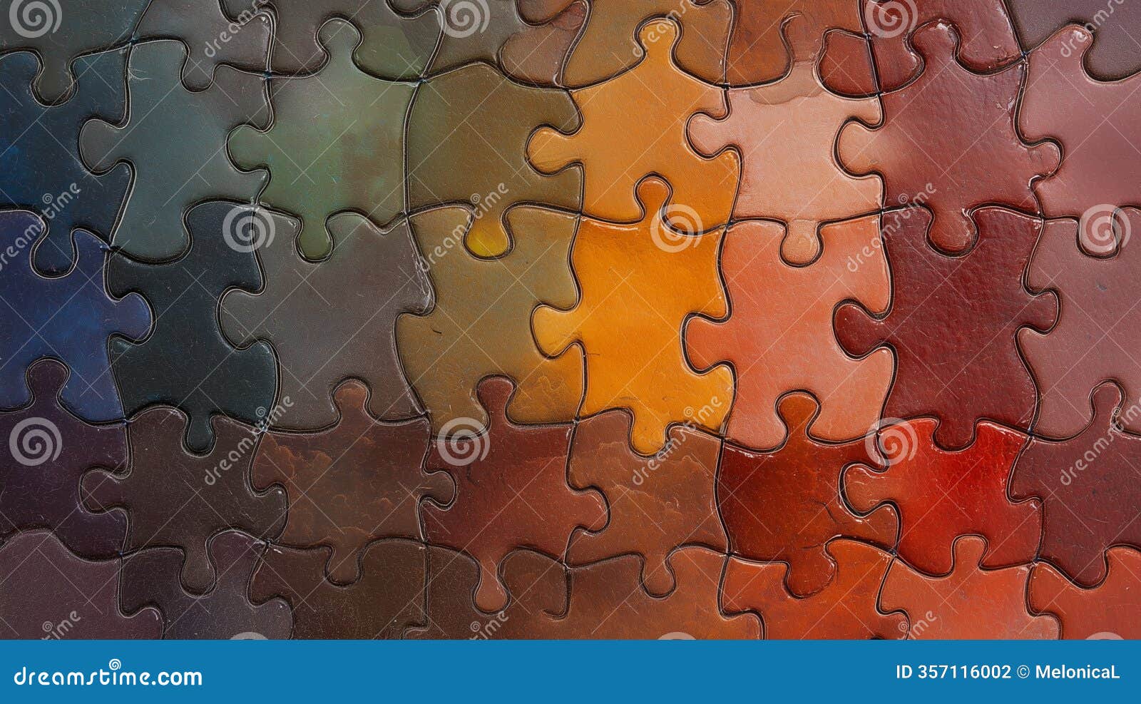 Jigsaw Puzzle Pieces in Natural Colors Forming the Backdrop of a Flat ...