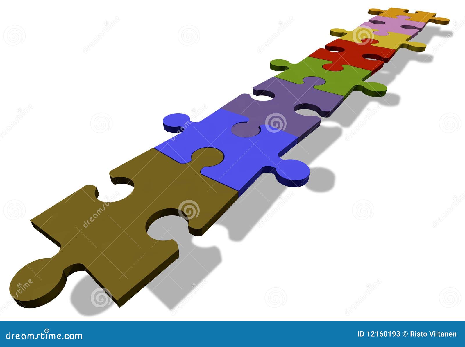 Jigsaw Puzzle Pieces in a Row Stock Illustration - Illustration of ...