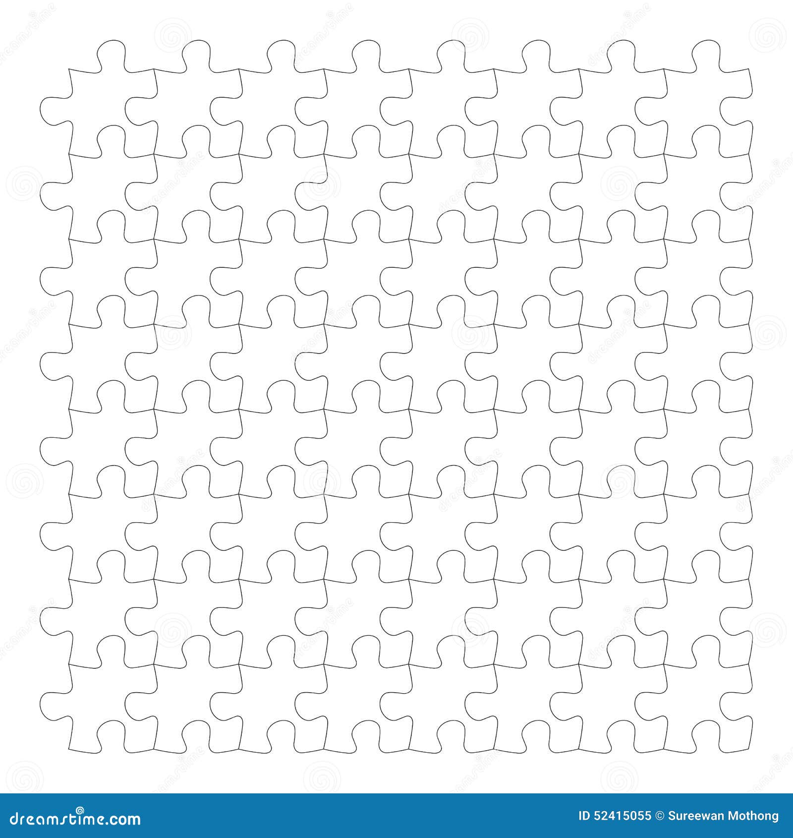 Jigsaw Puzzle Pieces on White Background, Isolated White Jigsaw Stock ...