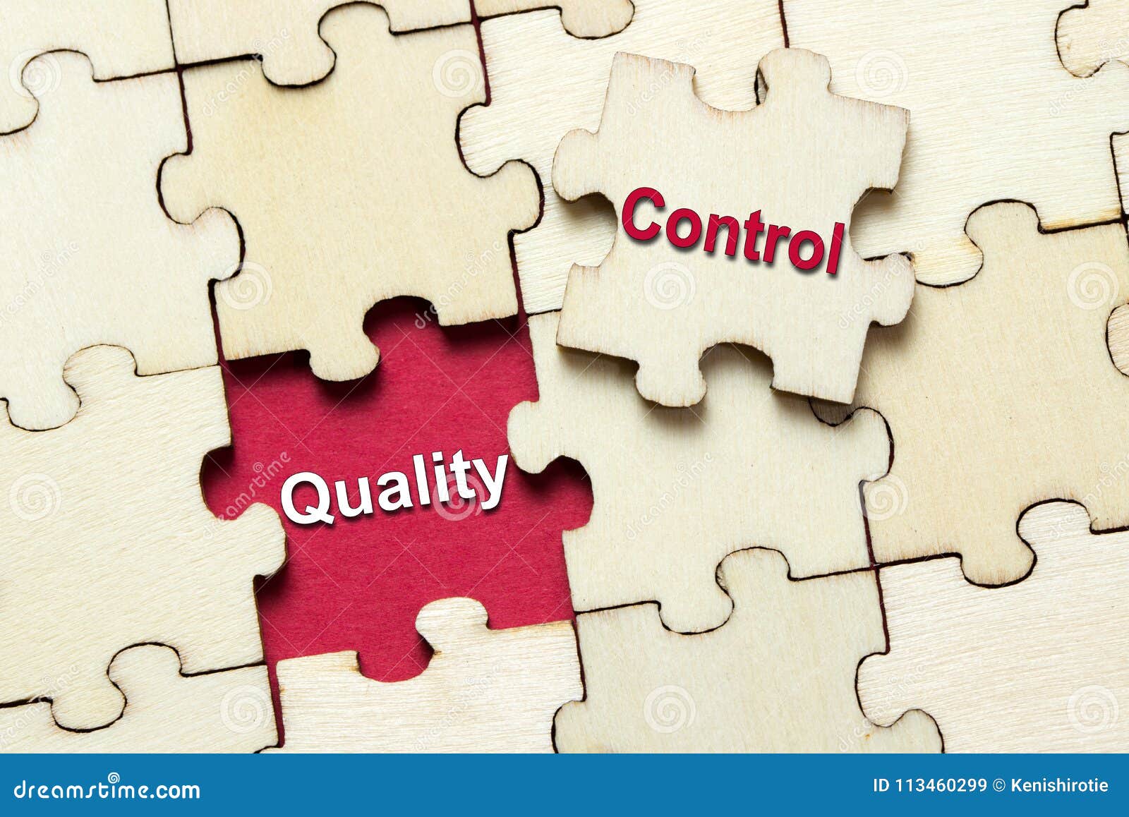 Puzzle Pieces with Word Quality Control Stock Image - Image of puzzle ...