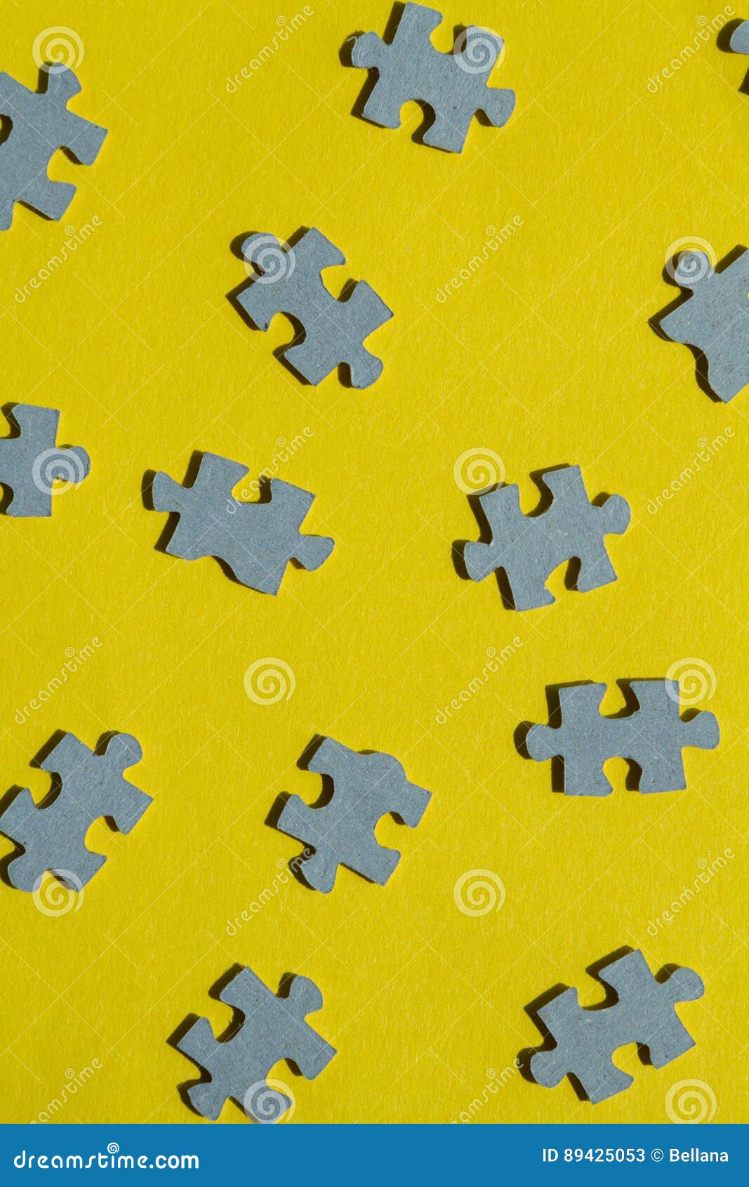 Jigsaw Puzzle Pieces on Yellow Background Stock Image - Image of macro ...