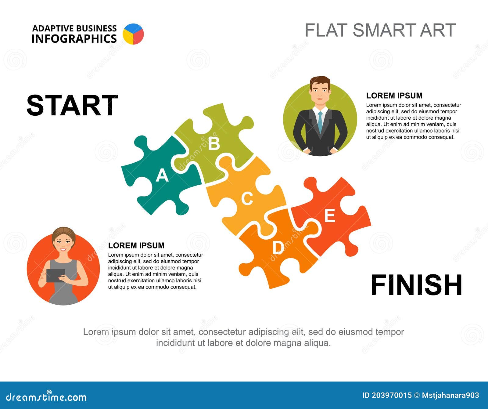 Jigsaw Puzzle Process Chart Template Stock Vector - Illustration of ...