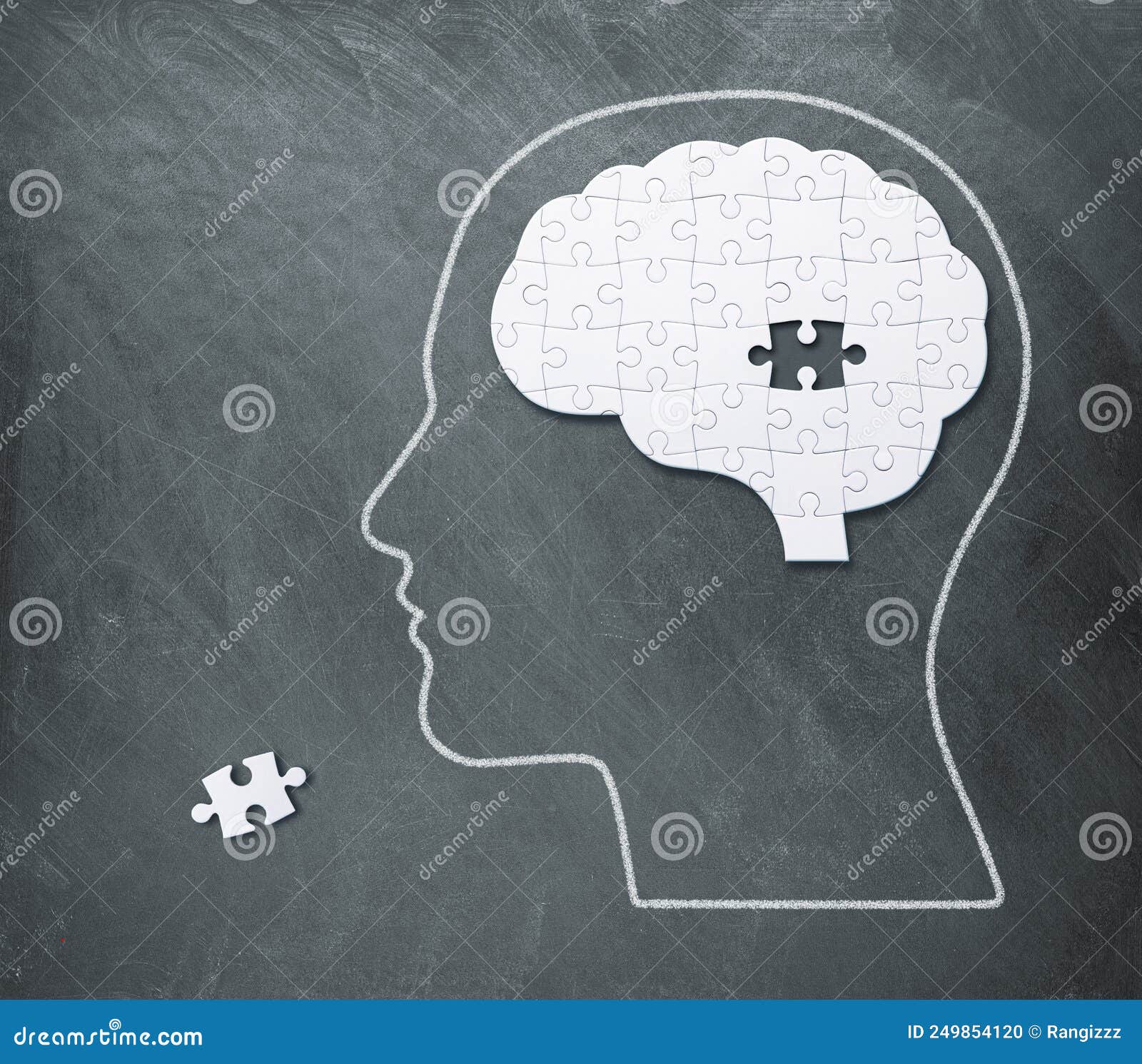 Jigsaw Puzzle in the Shape of Human Brain Stock Photo - Image of memory ...