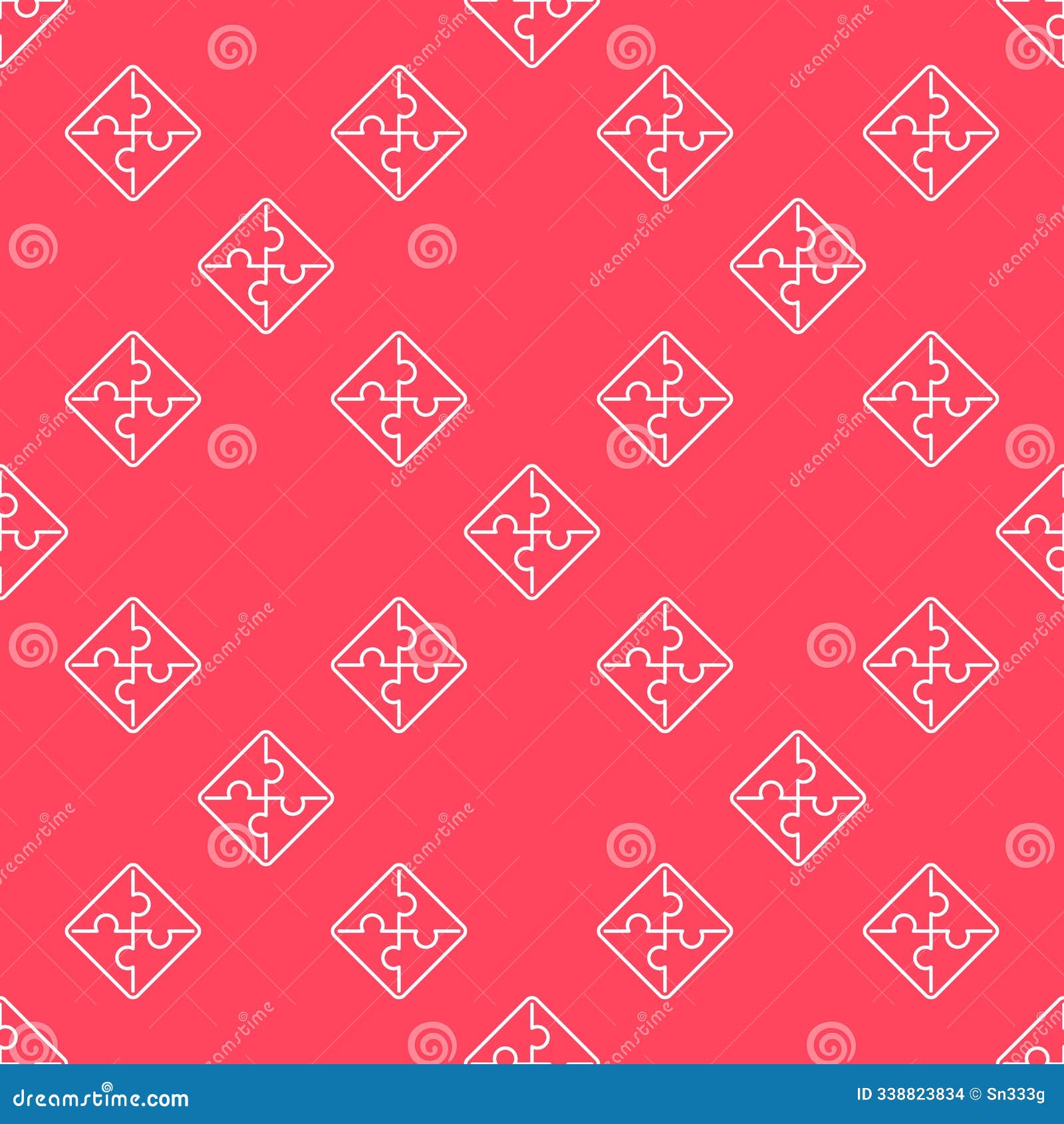 Jigsaw Puzzle Simple Vector Outline Seamless Pattern Stock Illustration ...
