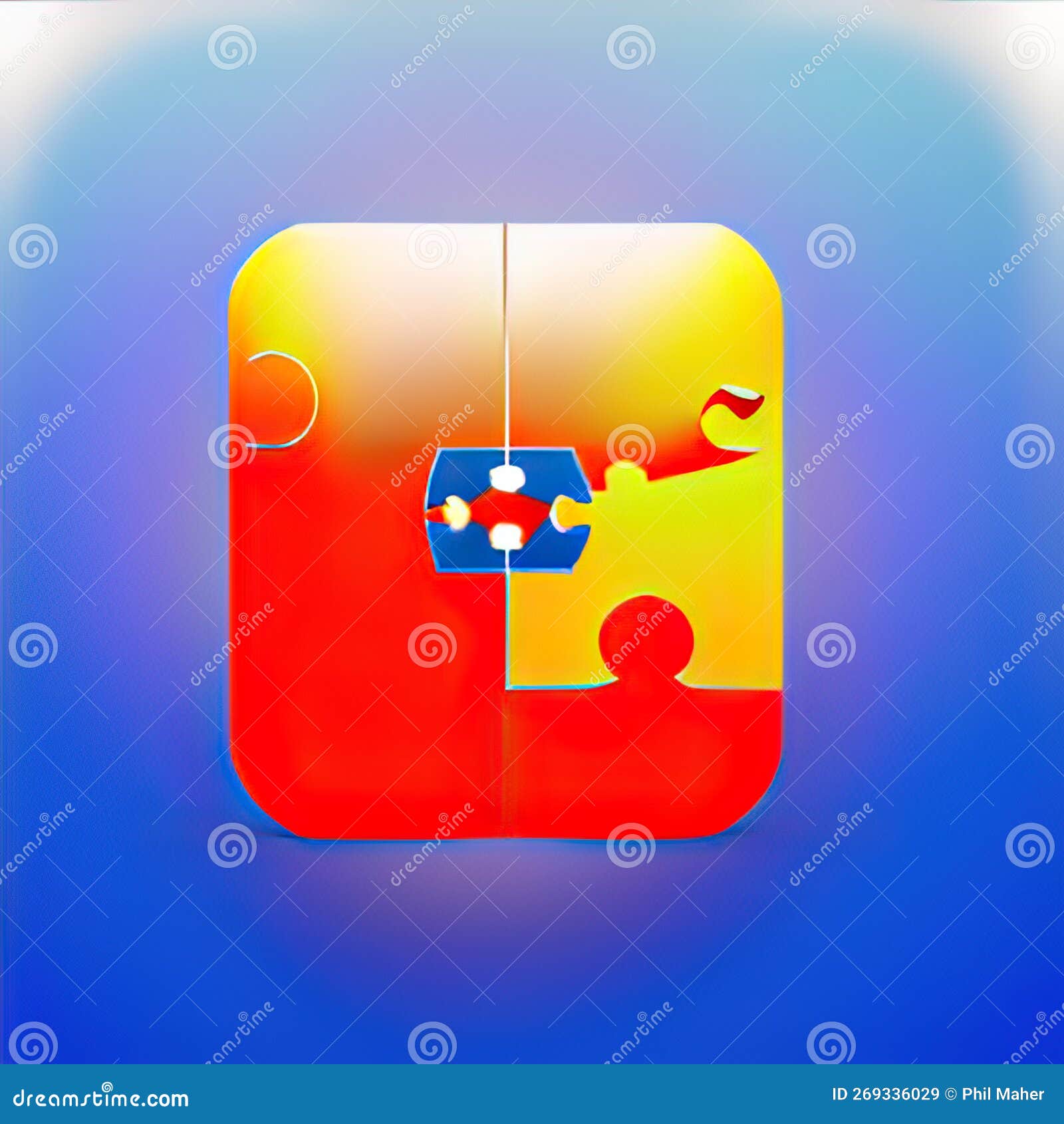 Jigsaw Puzzle Software App Style Icon. Generative AI. Stock ...