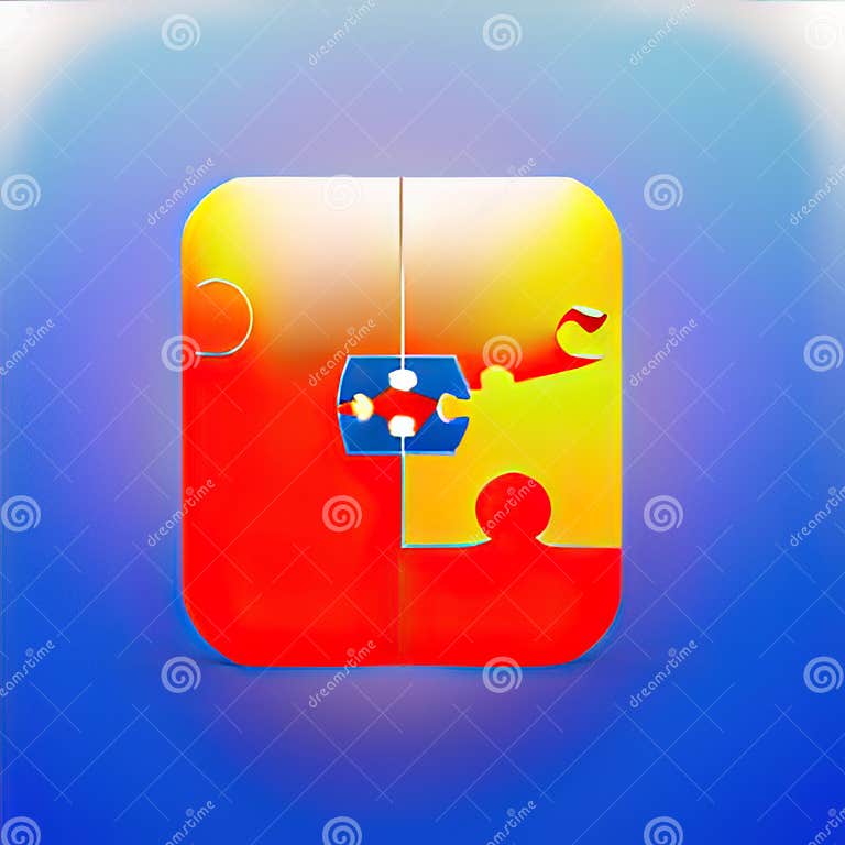 Jigsaw Puzzle Software App Style Icon. Generative AI. Stock ...