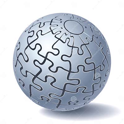 Jigsaw puzzle sphere stock vector. Illustration of leader - 15947951