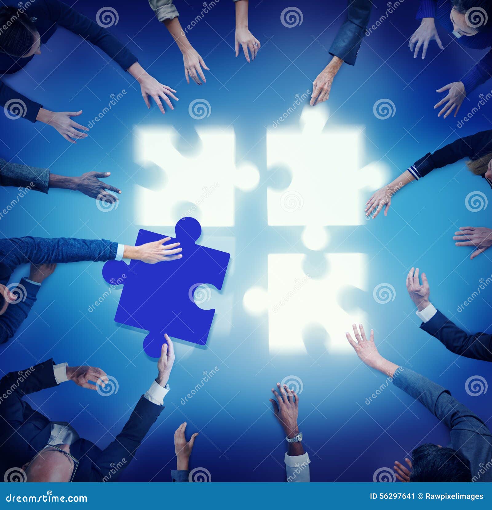 Jigsaw Puzzle Support Team Coopeartion Togetherness Unity Concept Stock ...