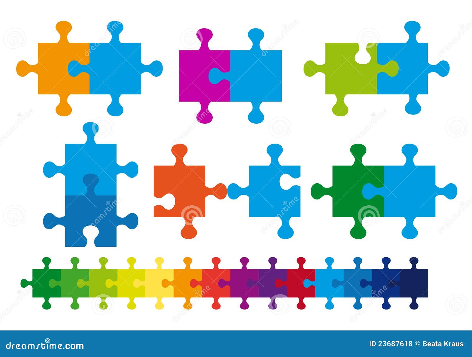 Jigsaw puzzle, vector stock vector. Illustration of color - 23687618