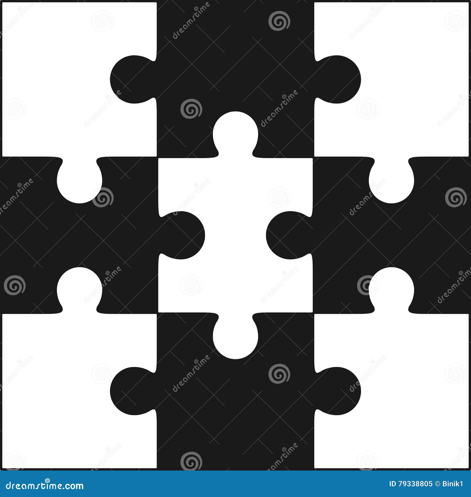 Puzzle Nine Pieces Infographic. Circle 9 Steps. Vector Illustration ...