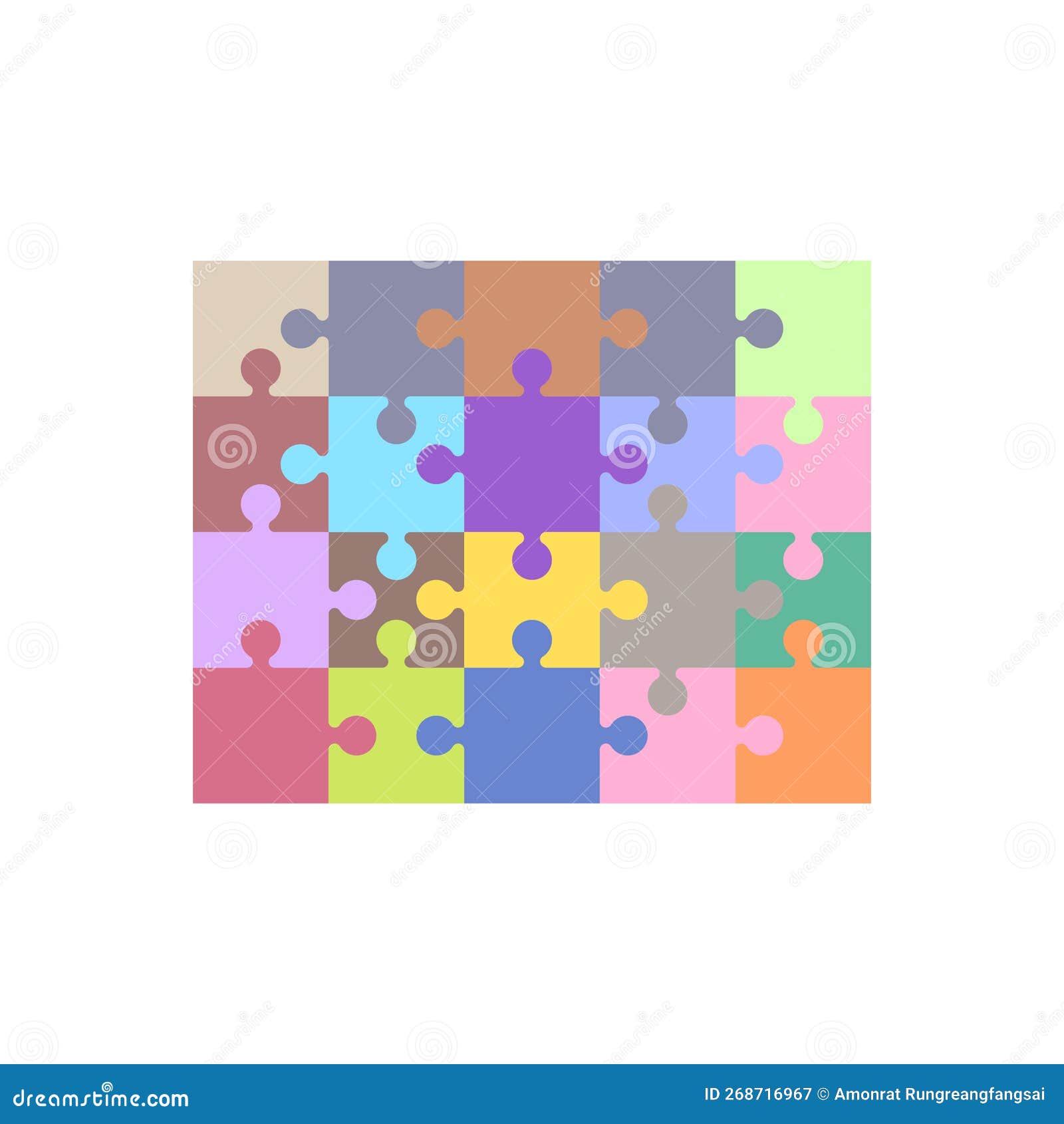 Jigsaw Puzzle on White Background Vector Stock Vector - Illustration of ...