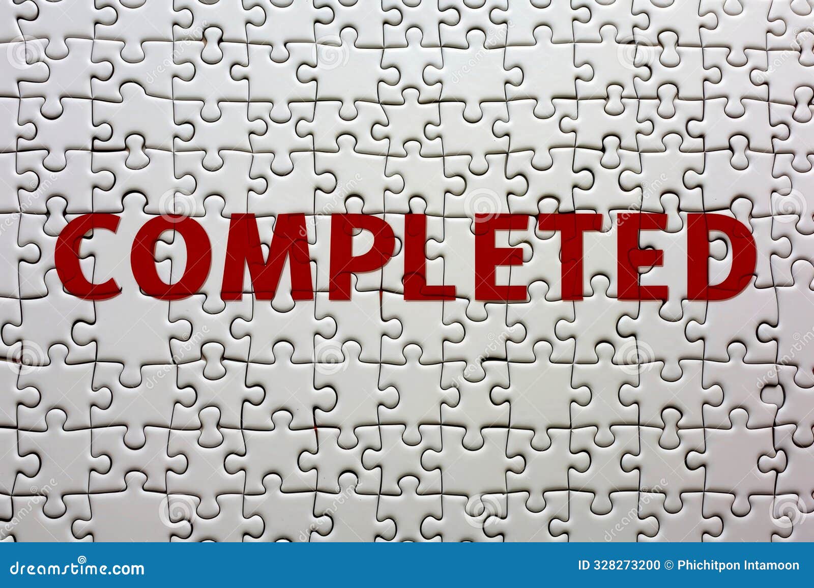 Jigsaw Puzzle with the Word Red COMPLETED. Stock Photo - Image of ...