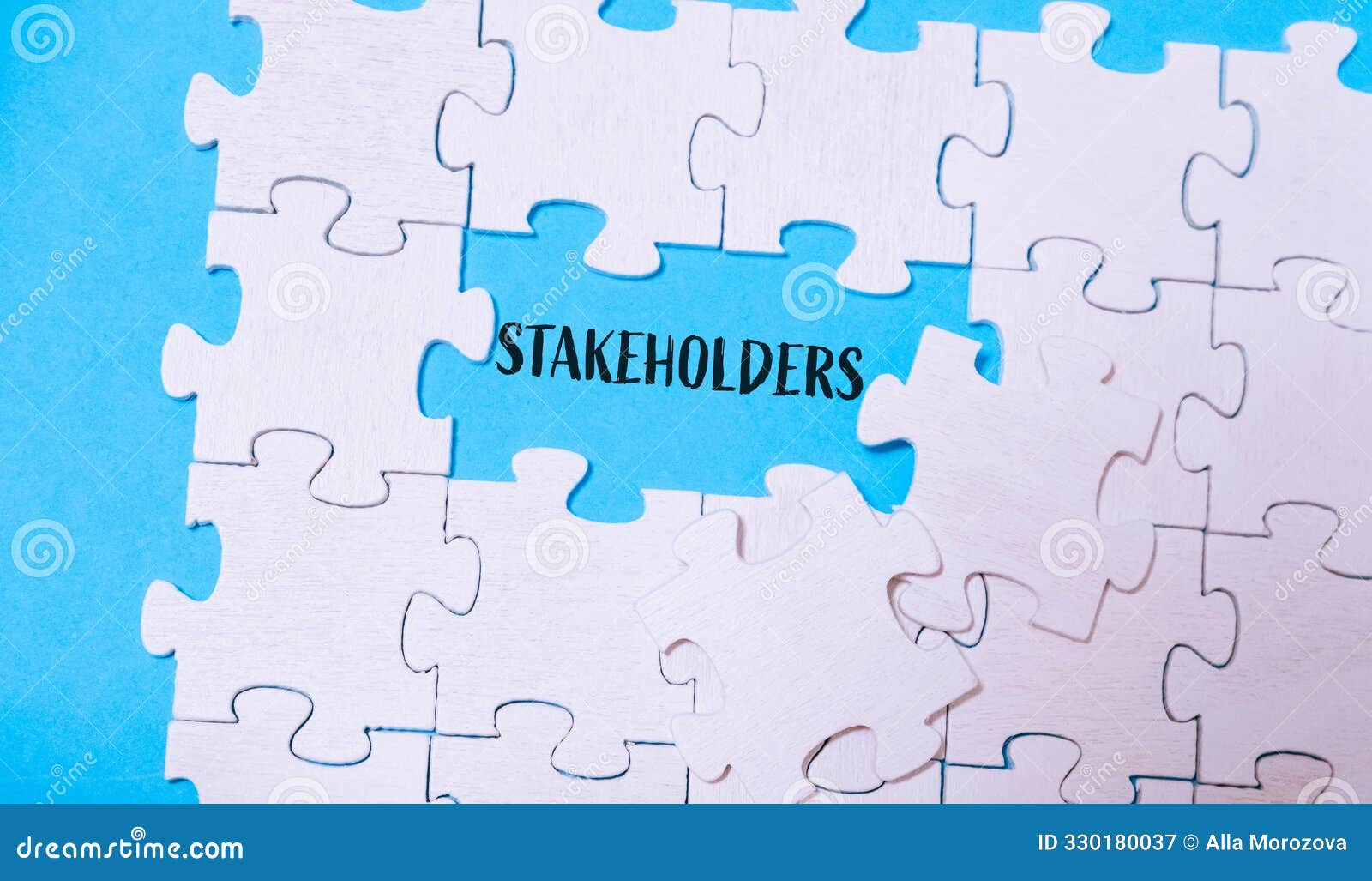 A Jigsaw Puzzle with the Word Stakeholders Written in the Middle Stock ...